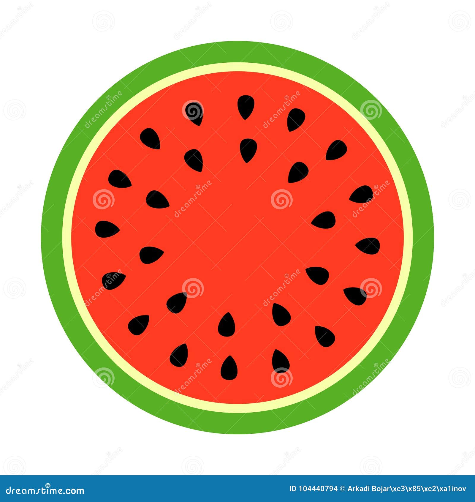 Watermelon Round Slice Vector Icon Stock Vector - Illustration of ripe ...