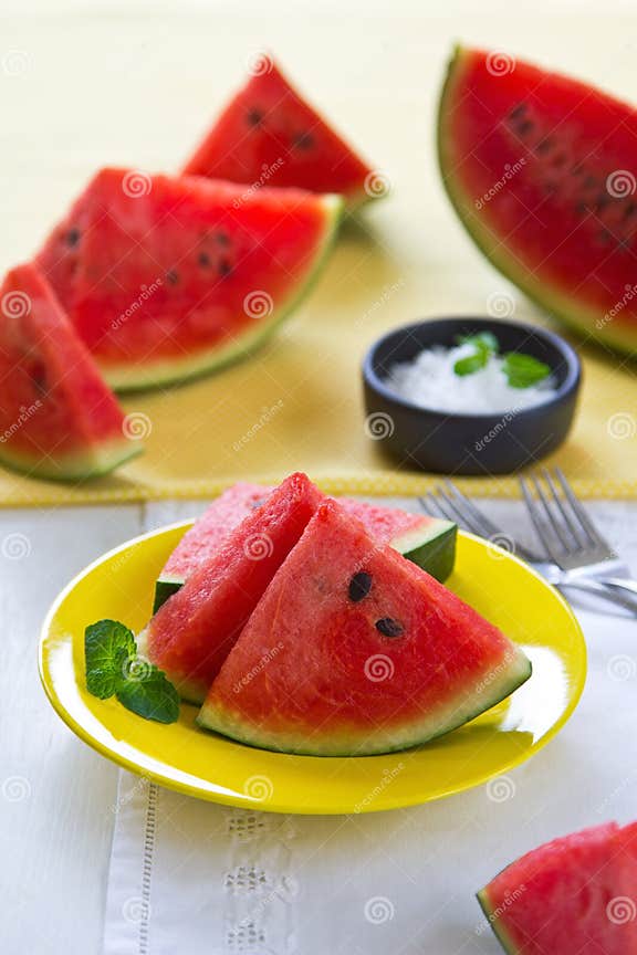 Watermelon with salt stock photo. Image of summer, watermelon - 26077866