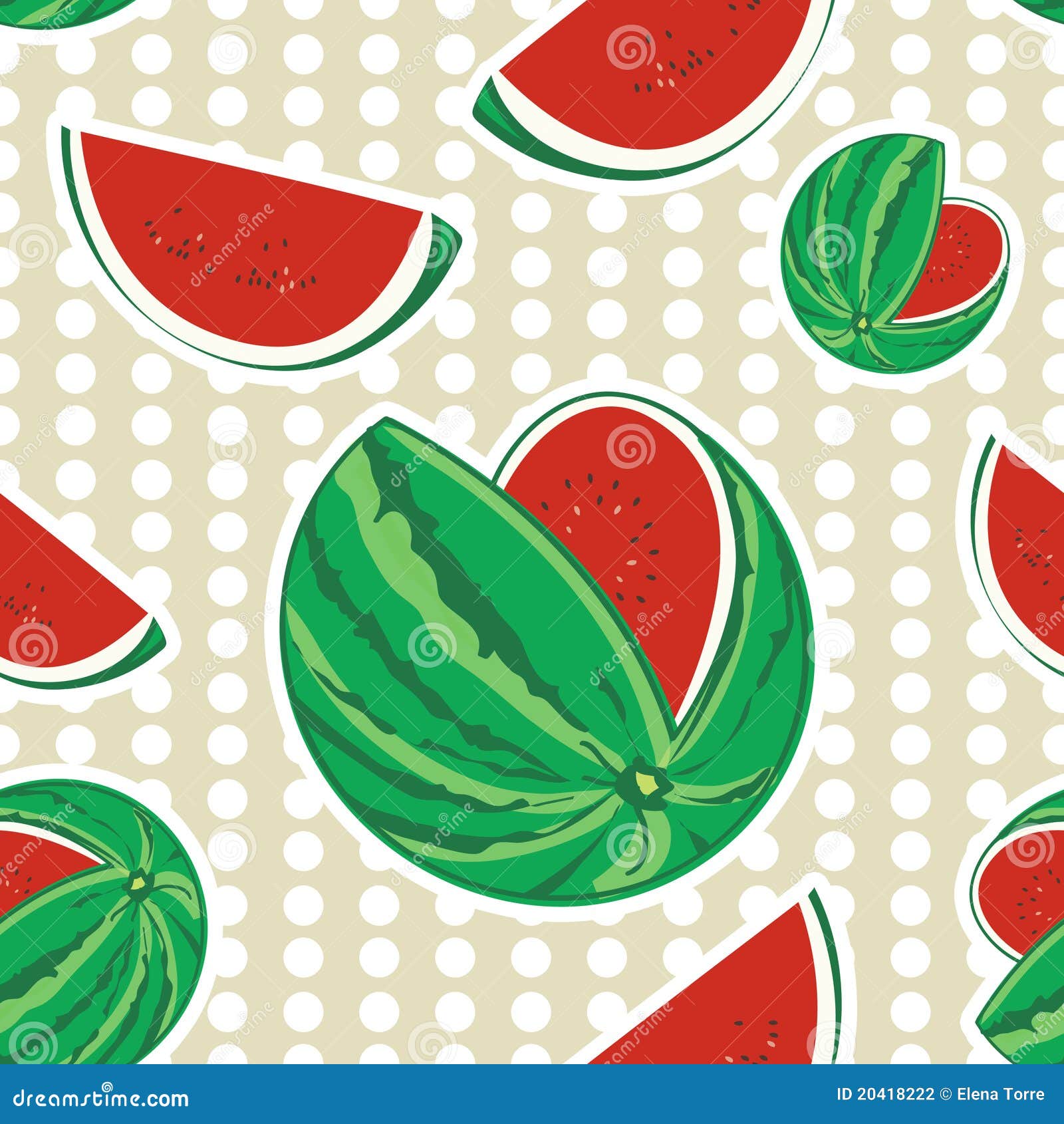 Watermelon Seamless Pattern Stock Illustration - Illustration of cute ...