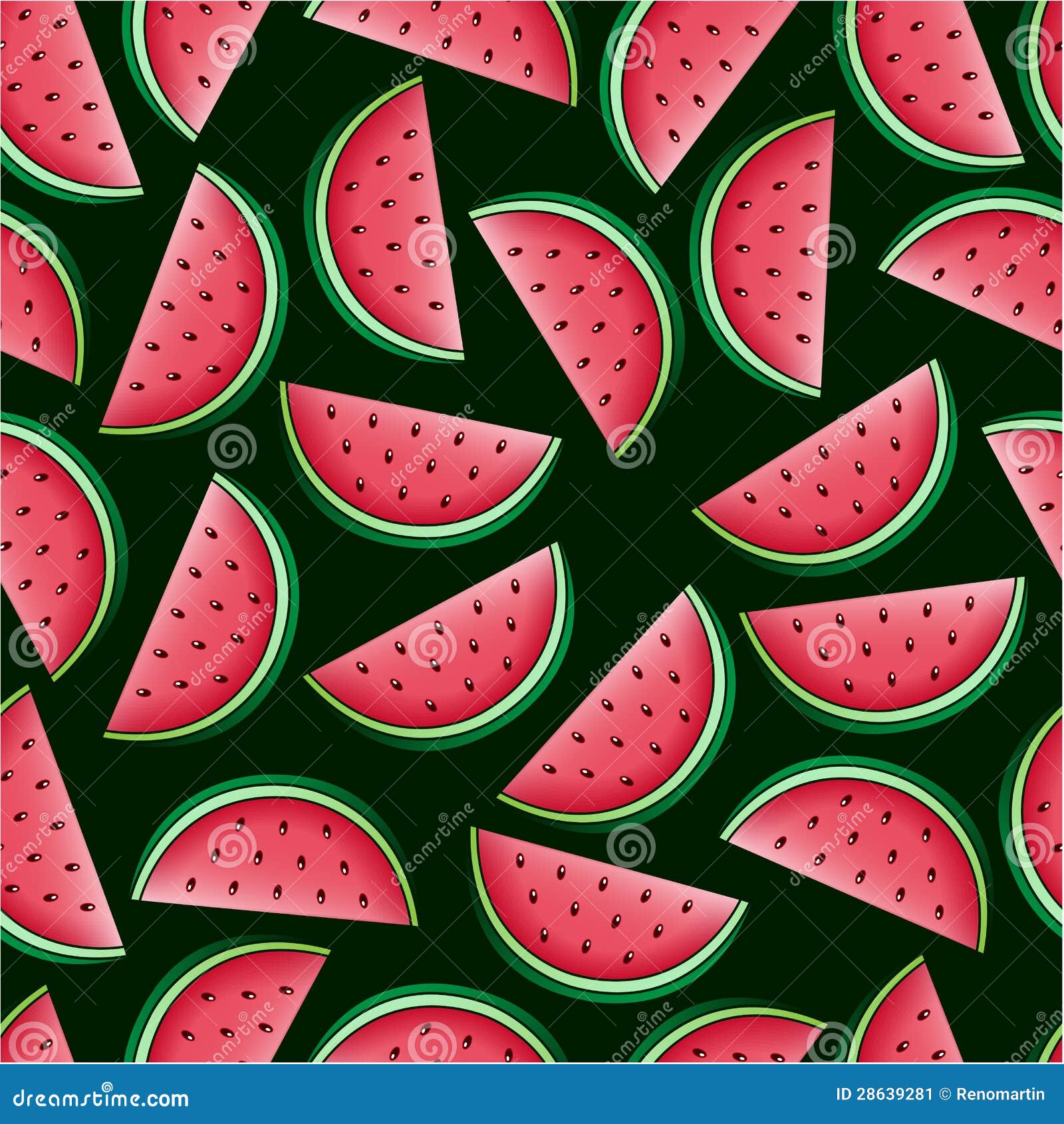 Watermelon Seamless Pattern Stock Vector - Illustration of fruit ...