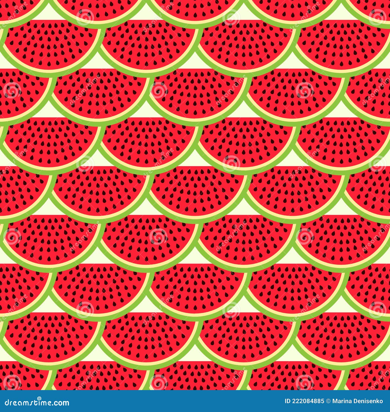 Watermelon Seamless Pattern in Modern Flat Style for Wrapping Paper ...