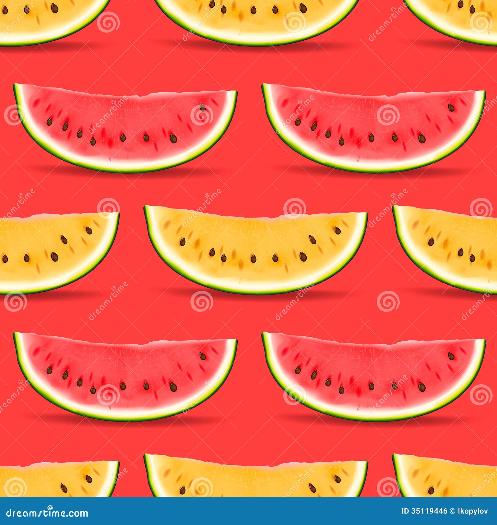 Watermelon Seamless Pattern Stock Vector - Illustration of market ...