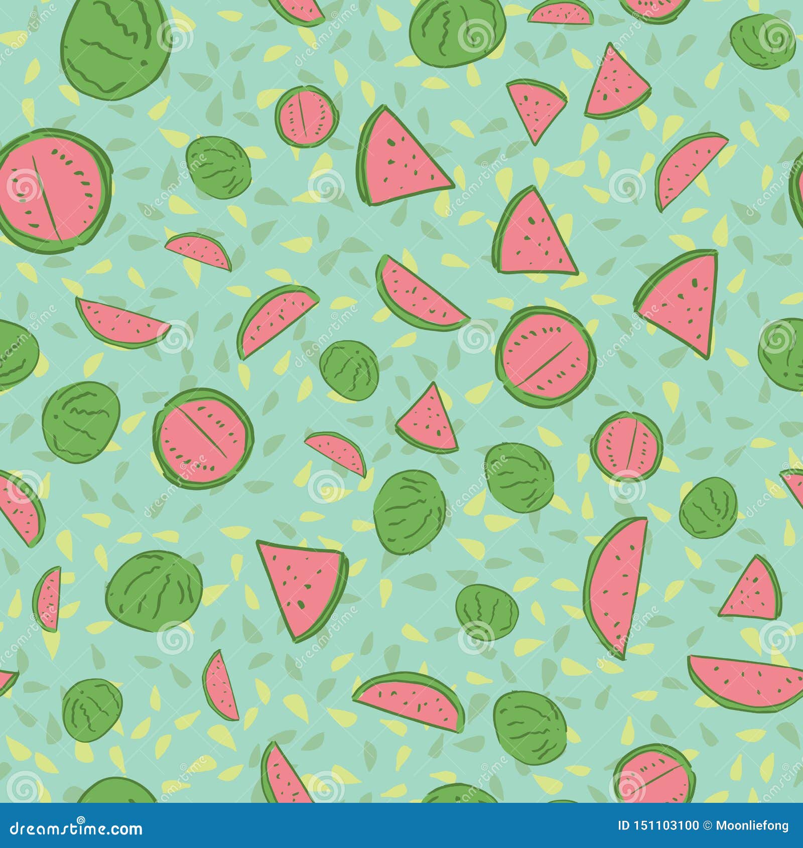 Watermelon Seamless Repeat Pattern Design Stock Vector - Illustration ...