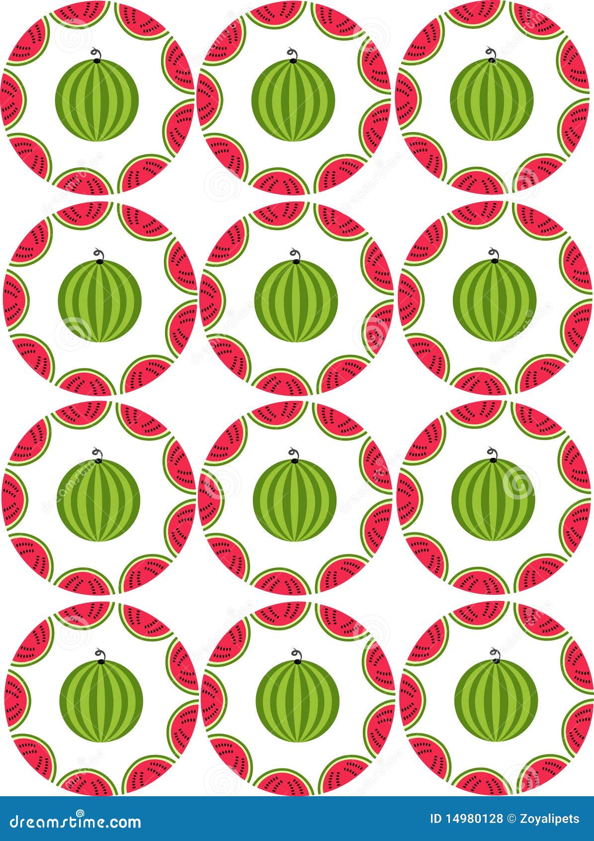Watermelon Seamless Template, Summer Design Stock Vector - Illustration ...