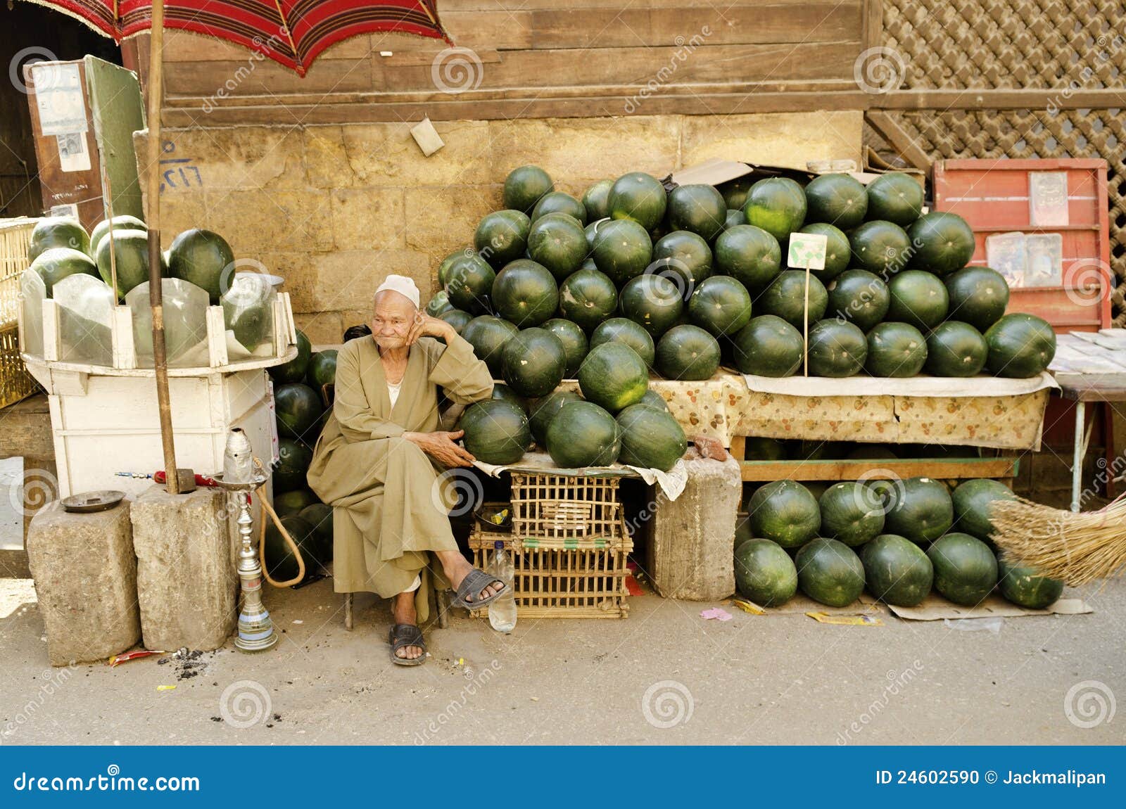 Watermelon Seller Cairo Egypt Editorial Image - Image of urban, street ...