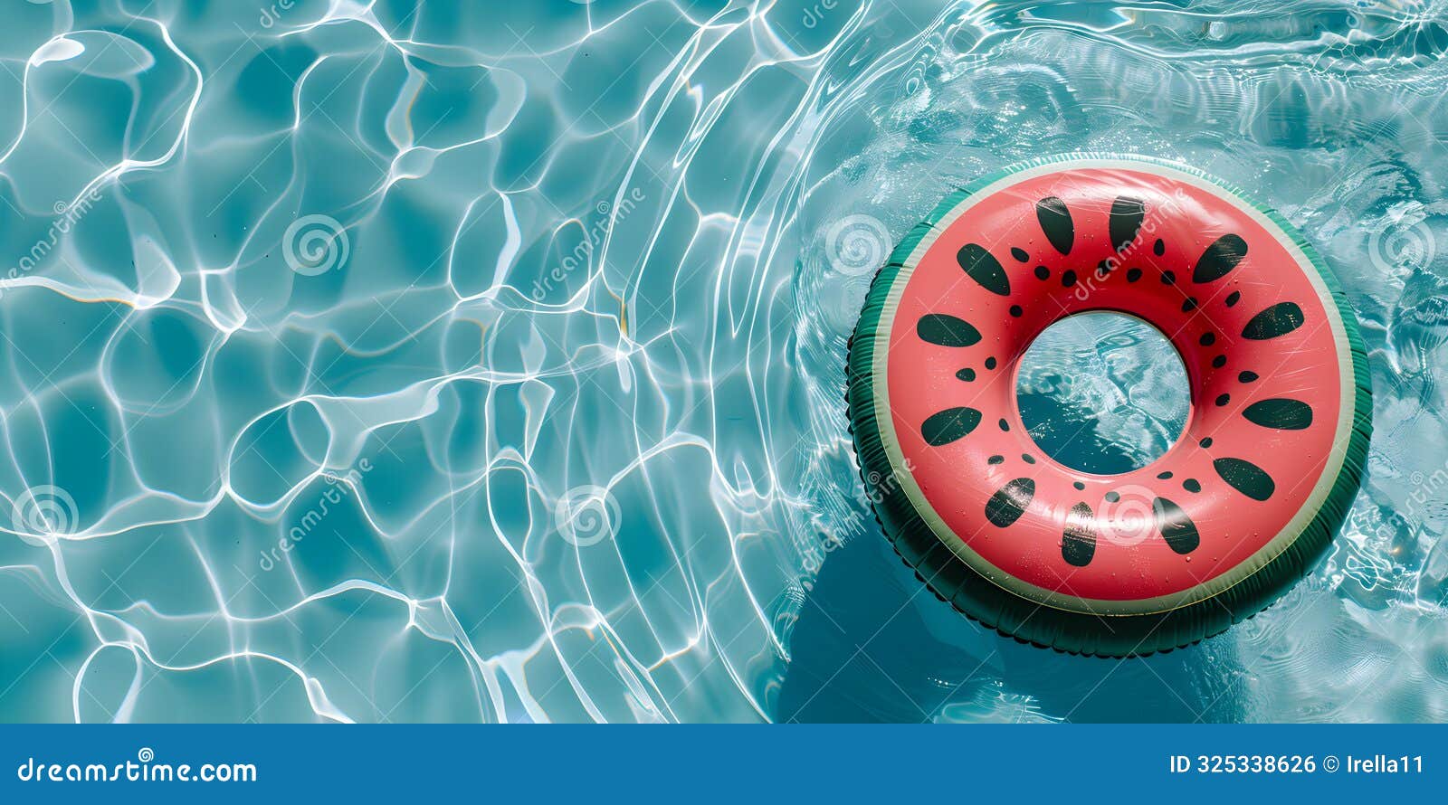 A Watermelon-shaped Inflatable Pool Float Floats in a Blue Swimming ...