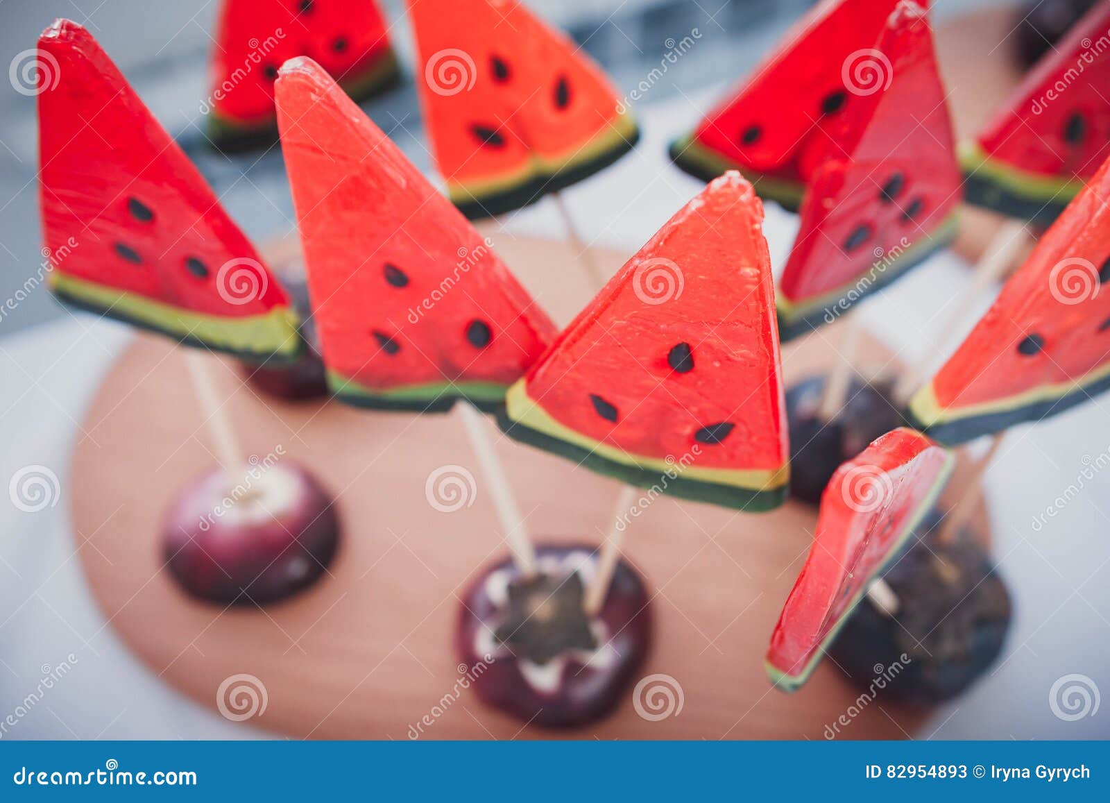 Watermelon Shaped Lollipops Stock Image - Image of food, refreshment ...