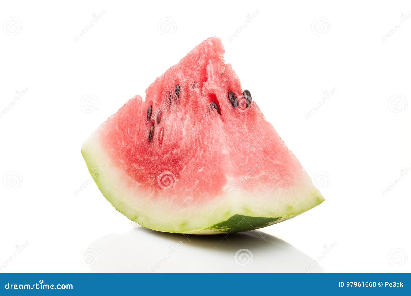Watermelon Single Slice Isolated at White Background Stock Photo ...