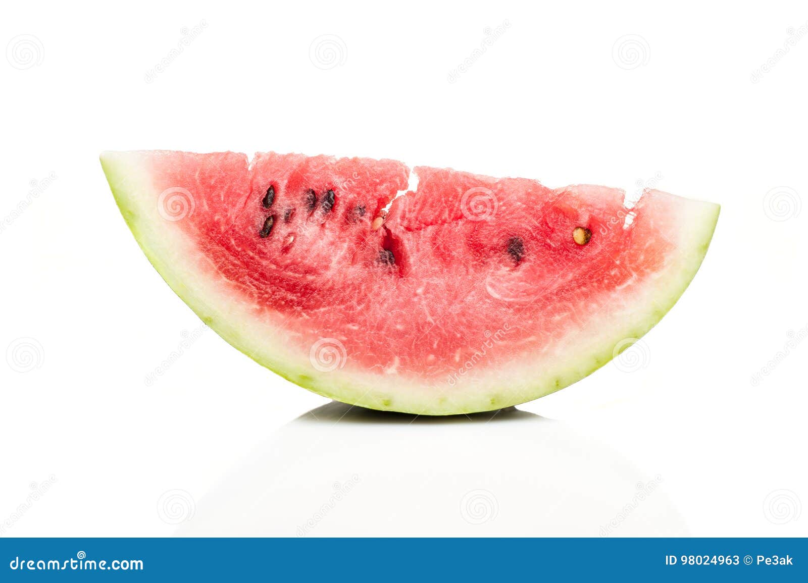 Watermelon Single Slice at White Background Stock Image - Image of ...