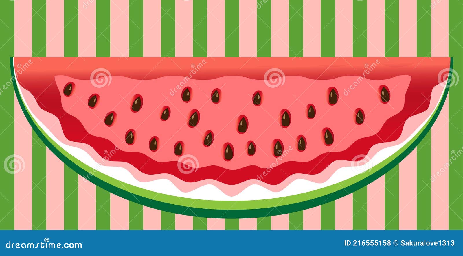 Watermelon Slice Background with Seed and Skin Texture. Stock Vector ...