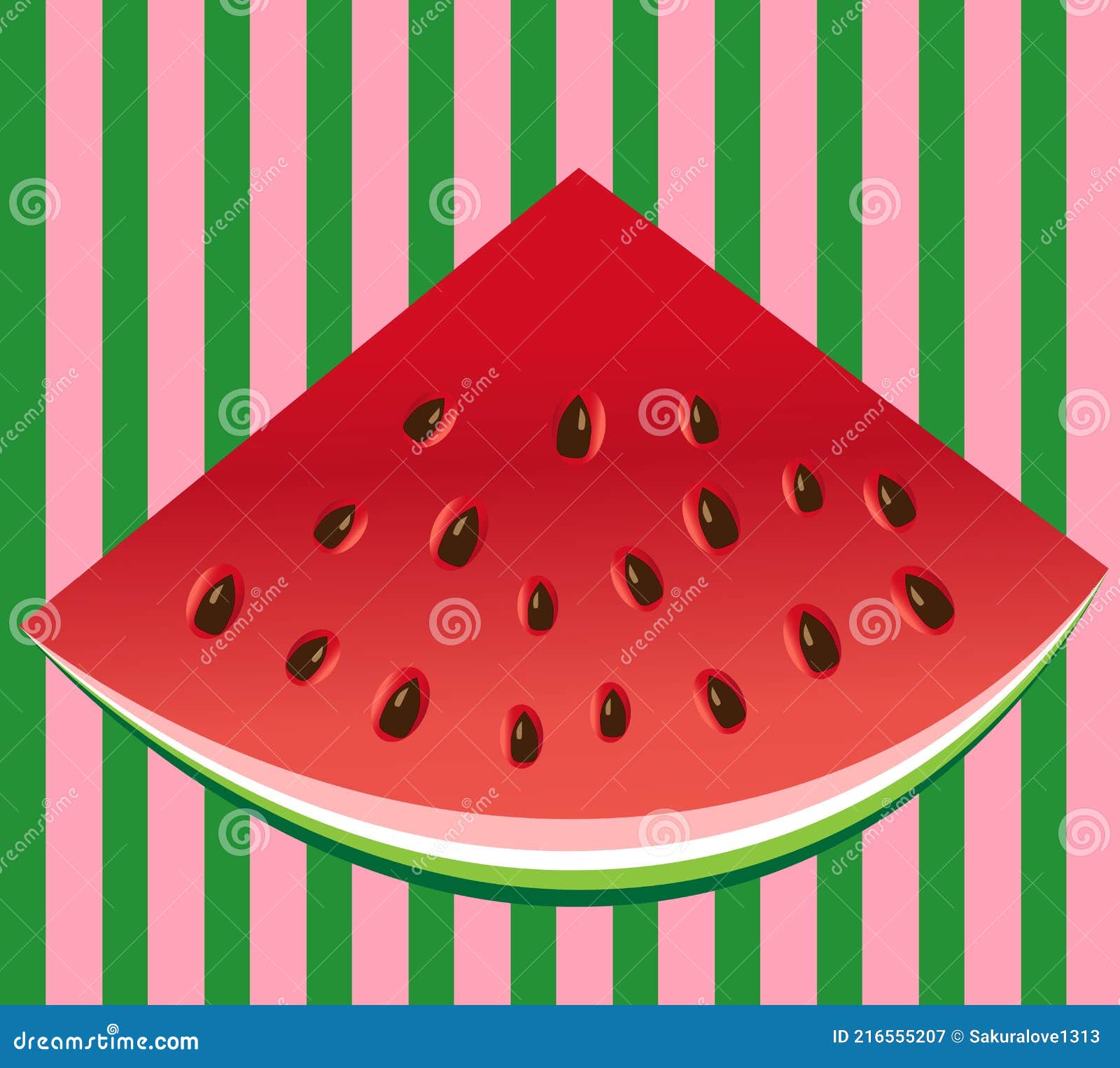 Watermelon Slice Background with Seed and Skin Texture. Stock Vector ...