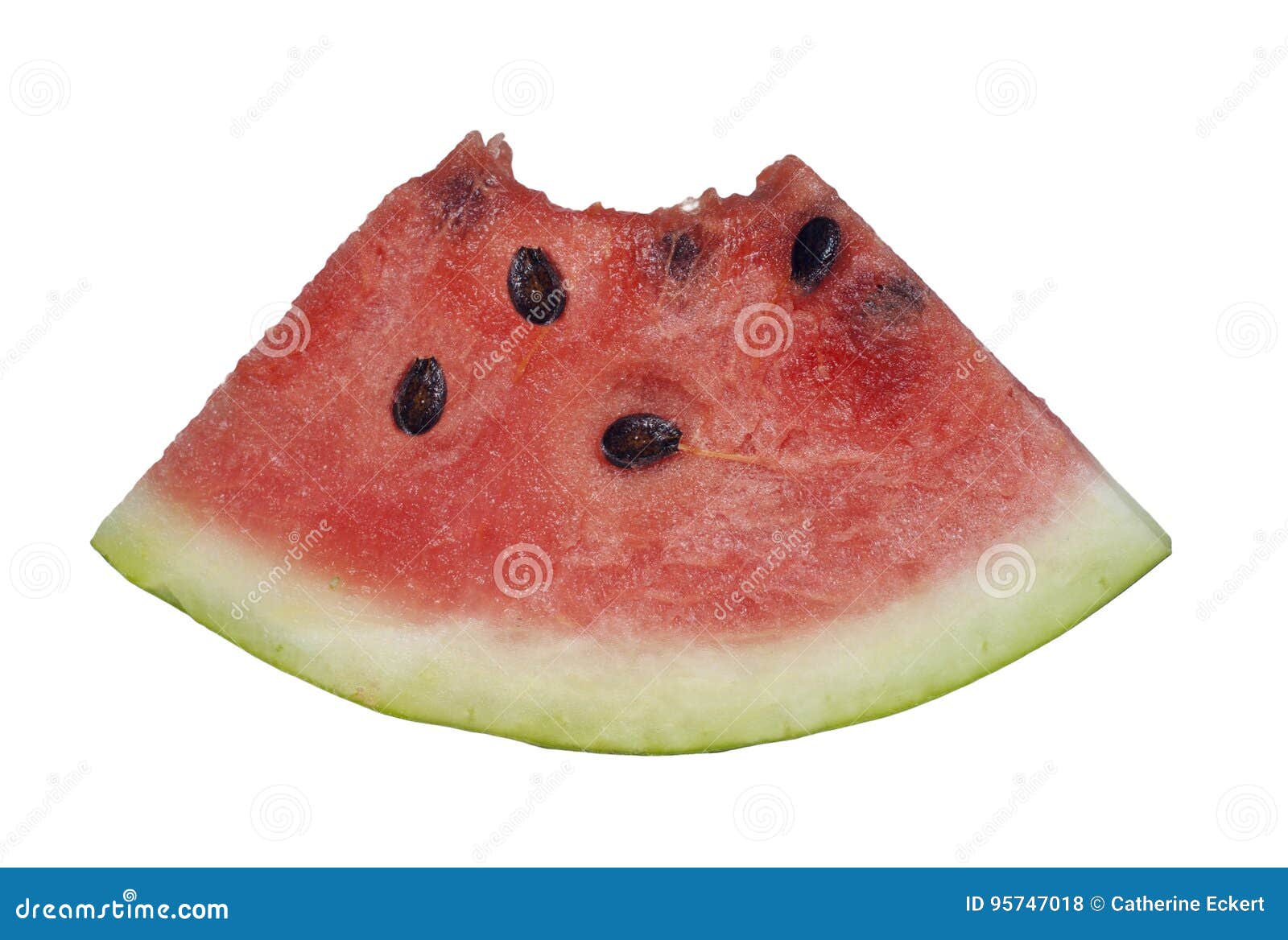 Watermelon Slice with a Bite Missing Stock Photo - Image of fruit ...