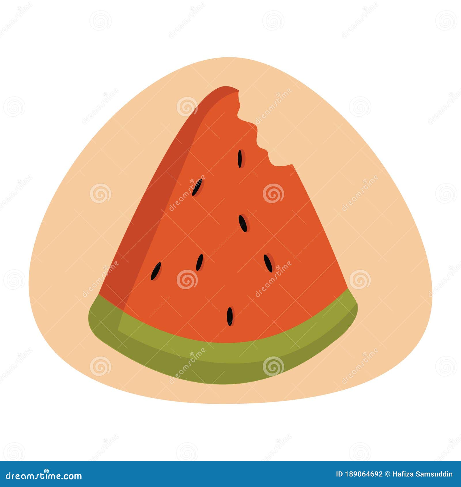 Watermelon Slice Bite. Vector Illustration Decorative Design Stock ...