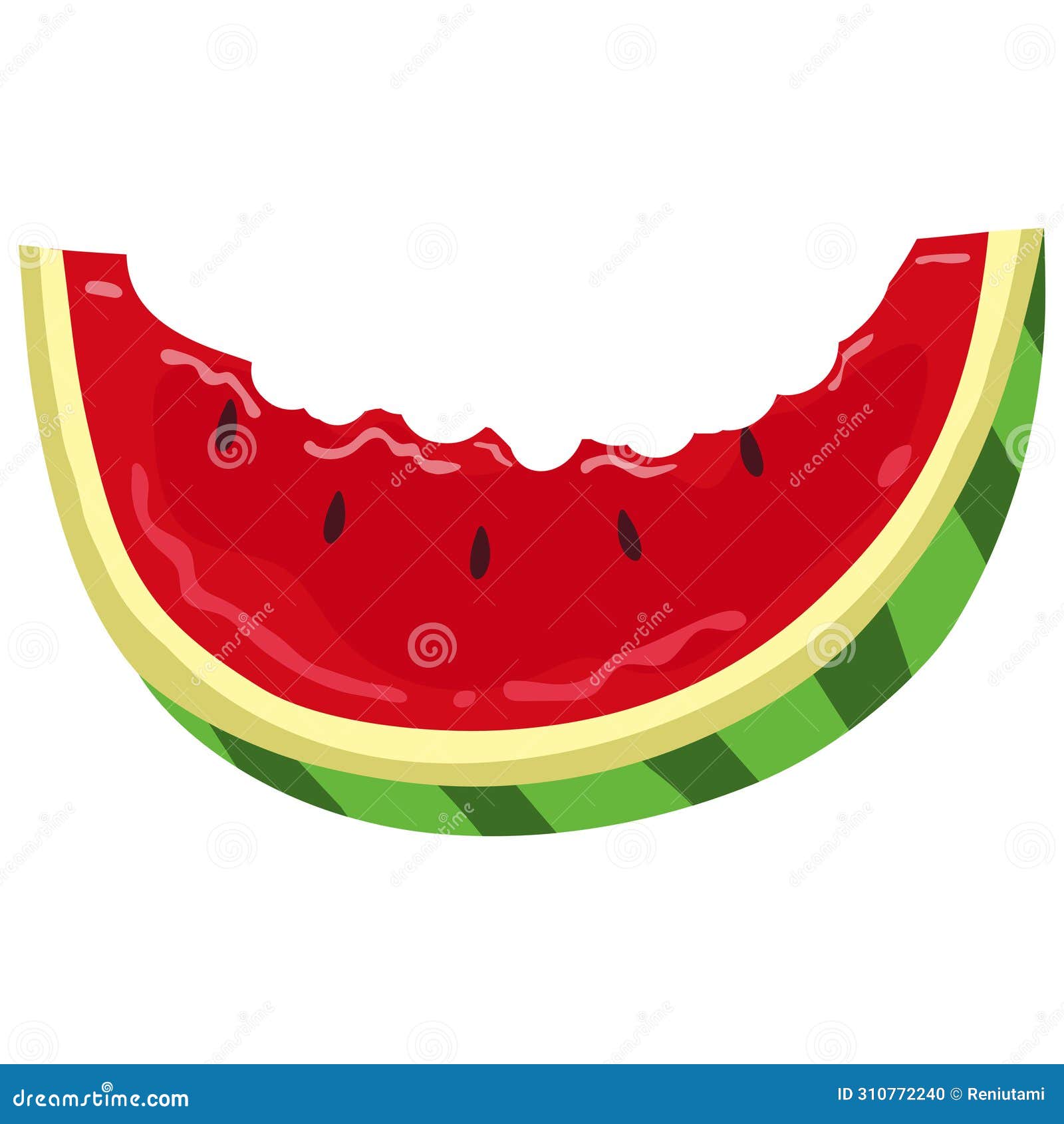 Watermelon Slice Bitten Vector Art Illustration Stock Vector ...