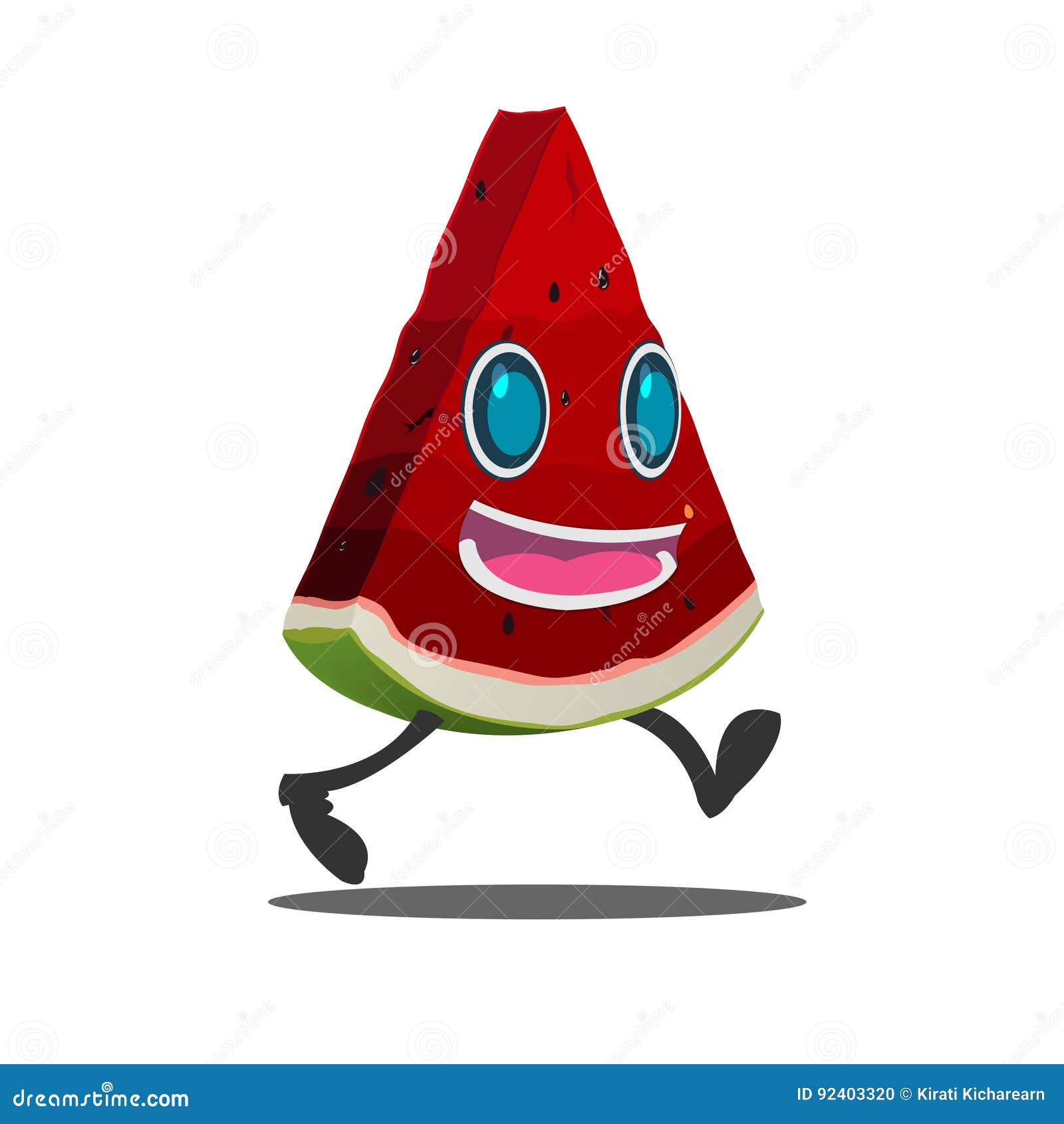 Watermelon Slice Cartoon Character Isolate Vector Stock Vector ...
