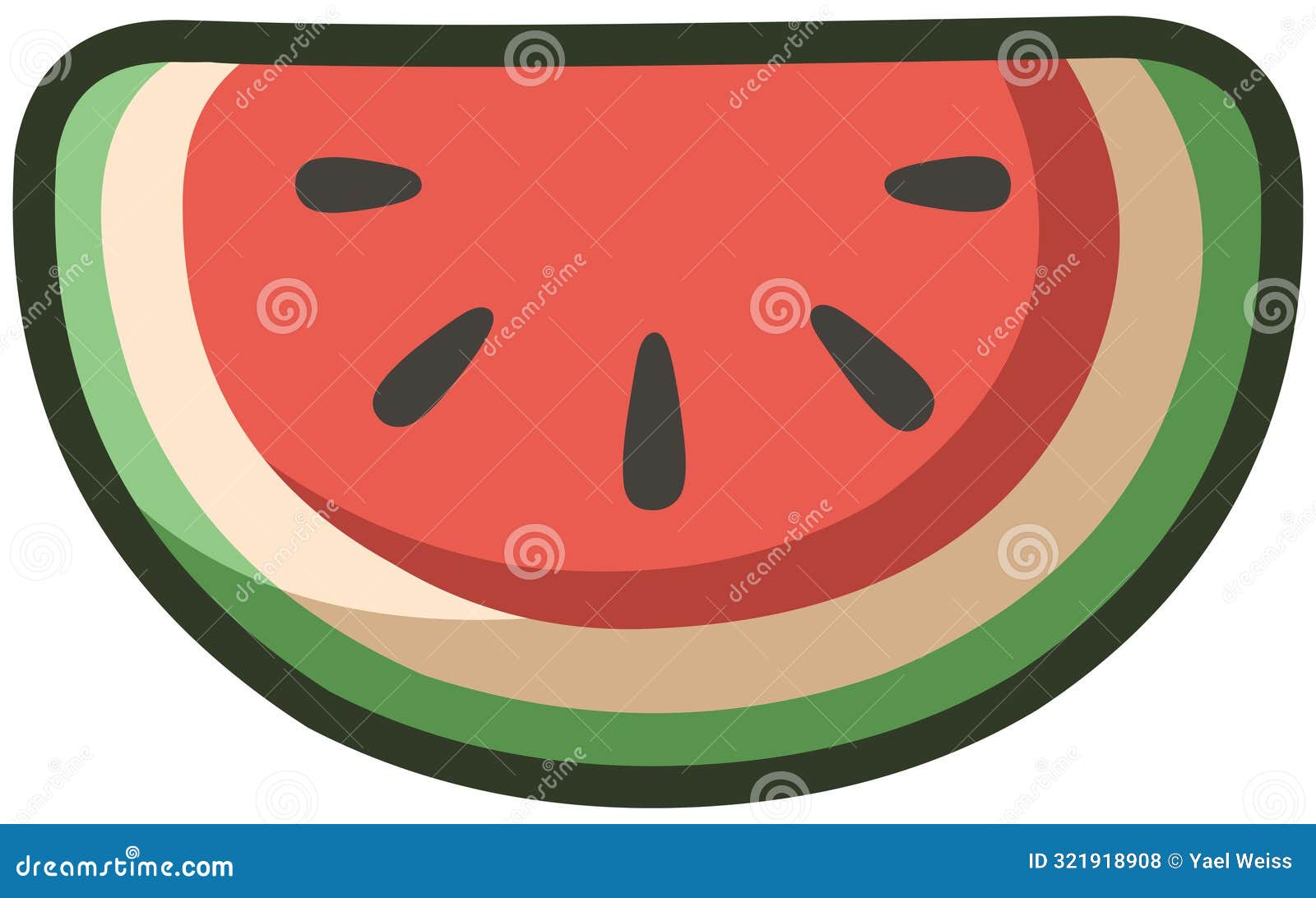 Watermelon Slice With Bites Cartoon Icon. Eaten Food Waste Vector ...
