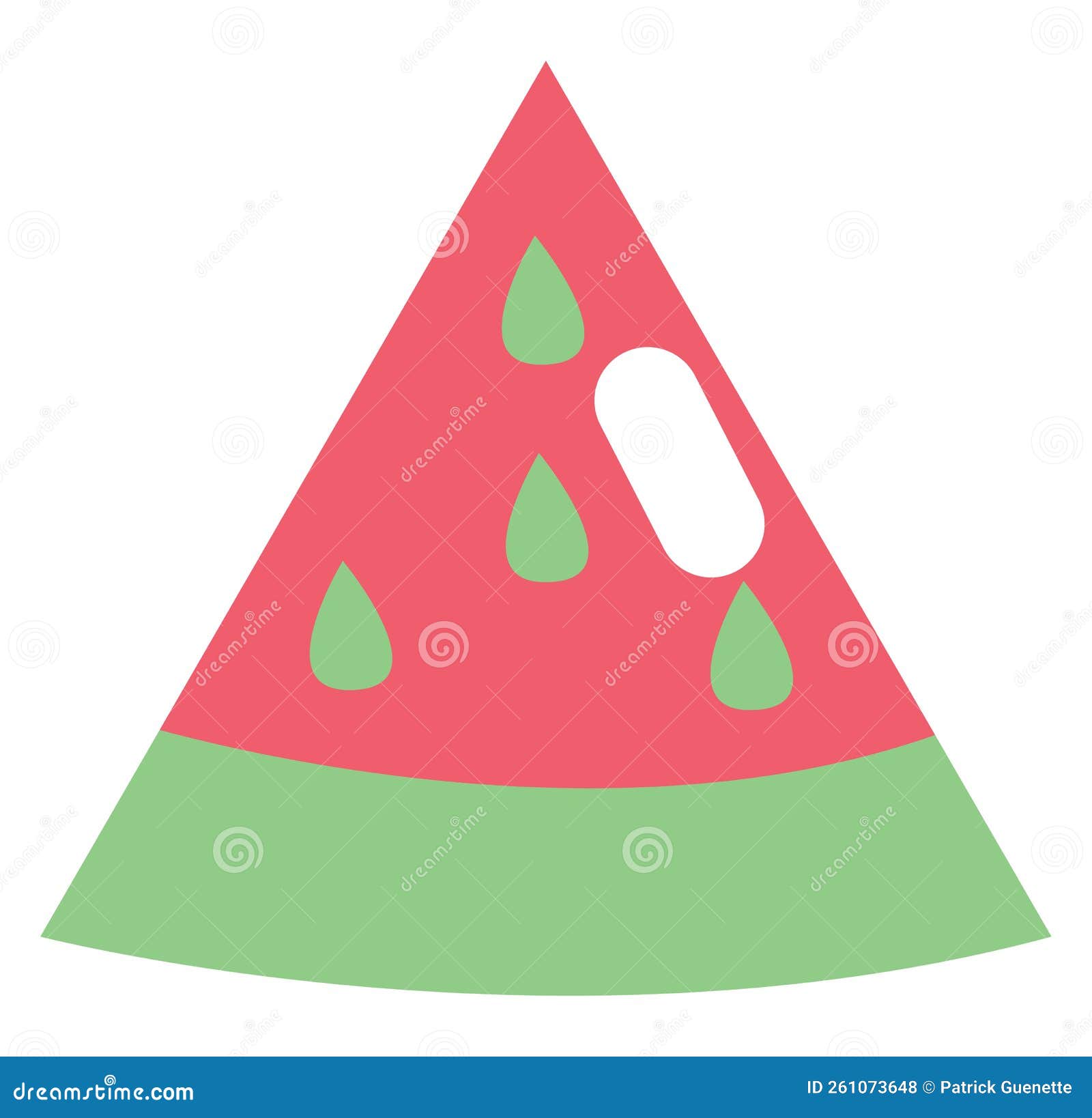 Watermelon slice, icon stock vector. Illustration of bite - 261073648