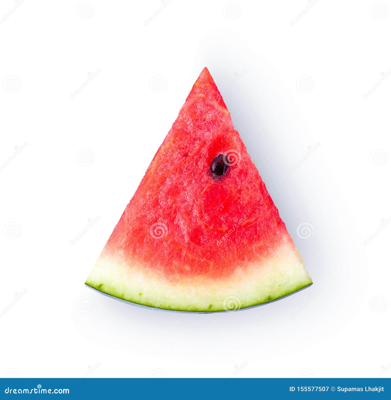 Watermelon Slice Isolated on White Background. Stock Image - Image of ...