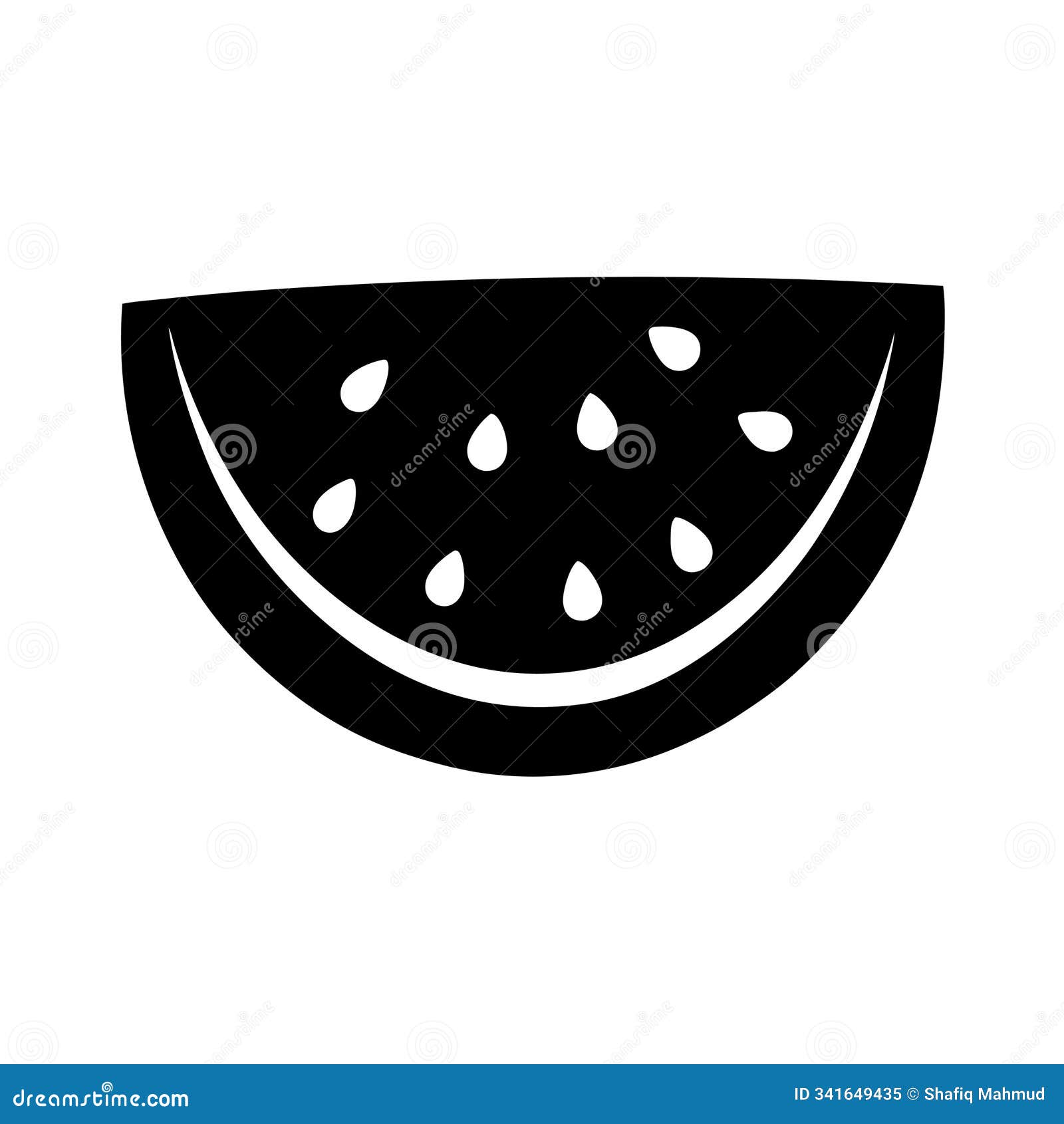 Watermelon Slice Silhouette with Seeds Stock Illustration ...