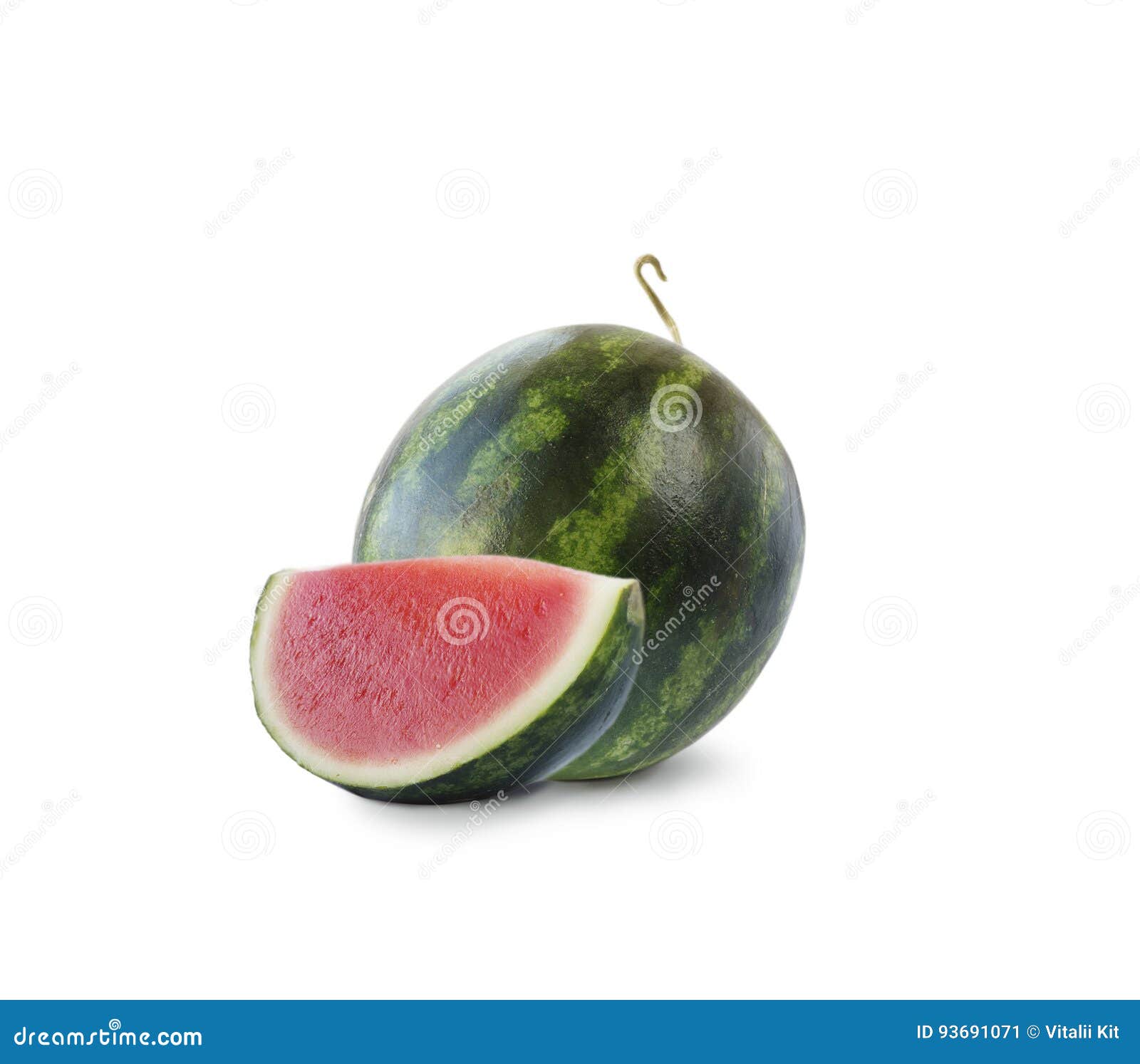 Watermelon and Slice on White Background Stock Image - Image of fruit ...