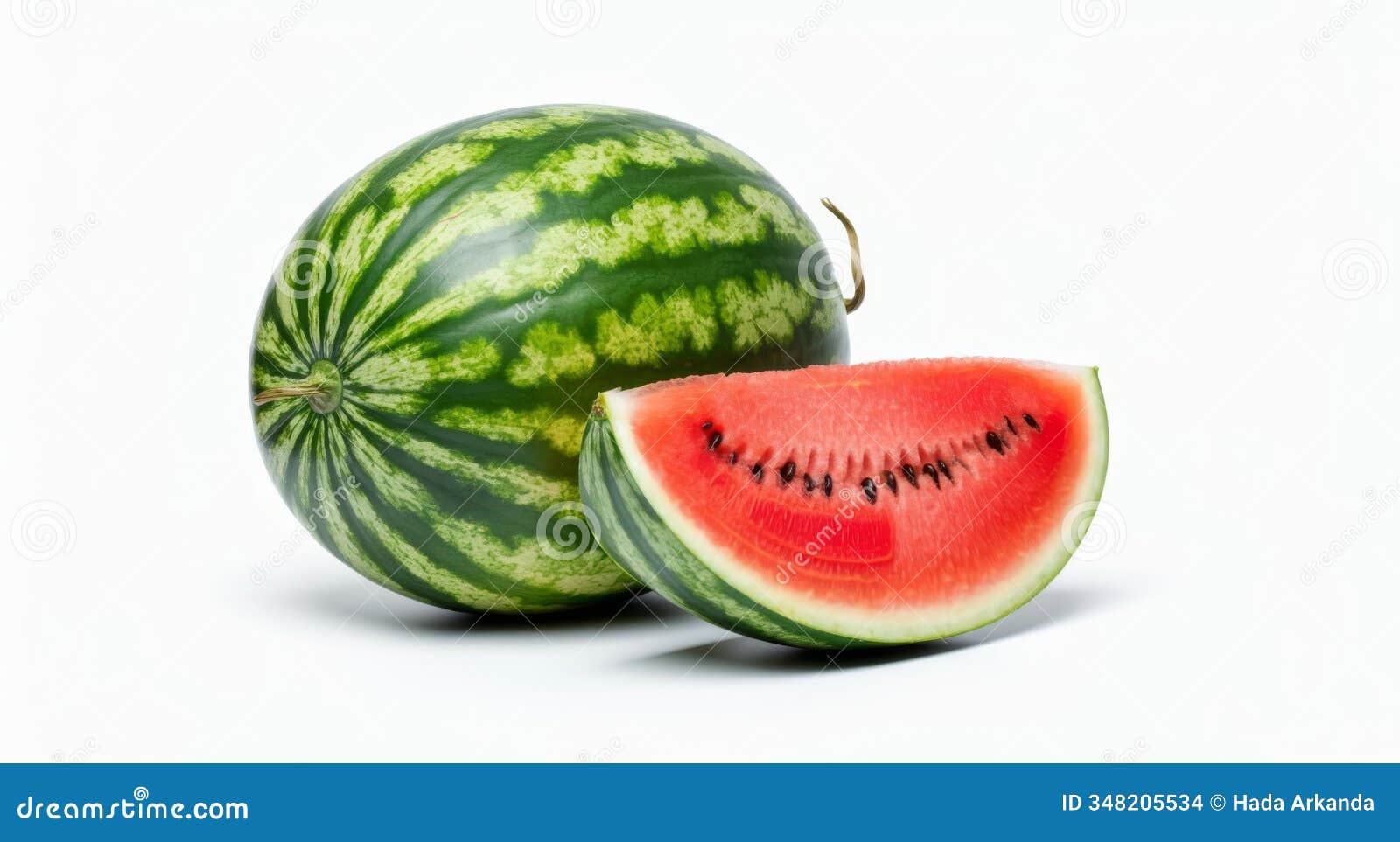 Watermelon and Slice on White Ideal for Packaging Layout Ok Stock ...