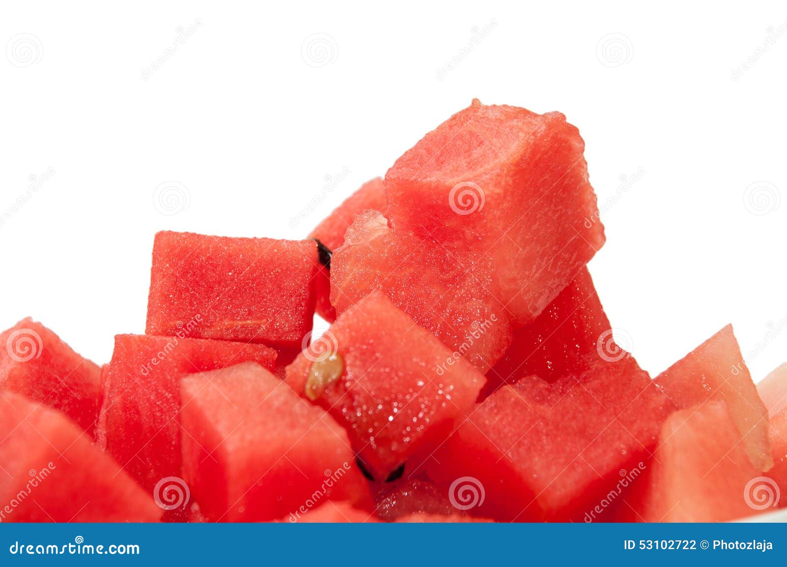 Watermelon Sliced into the Cubes Stock Photo - Image of pulp, chopped ...