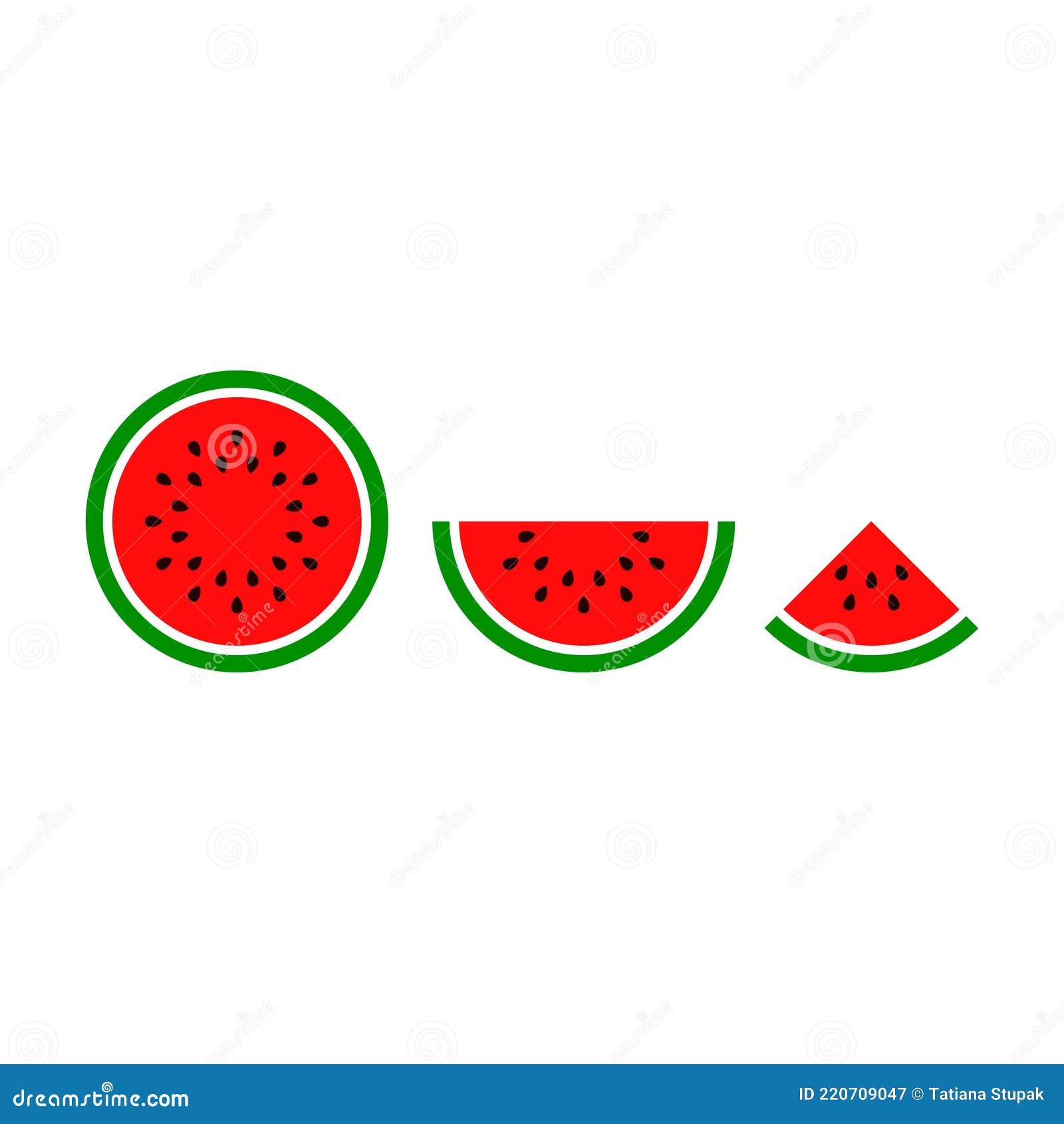 Watermelon Sliced Ripe Icon, Vector Isolated Melon Symbol Set Isolated ...