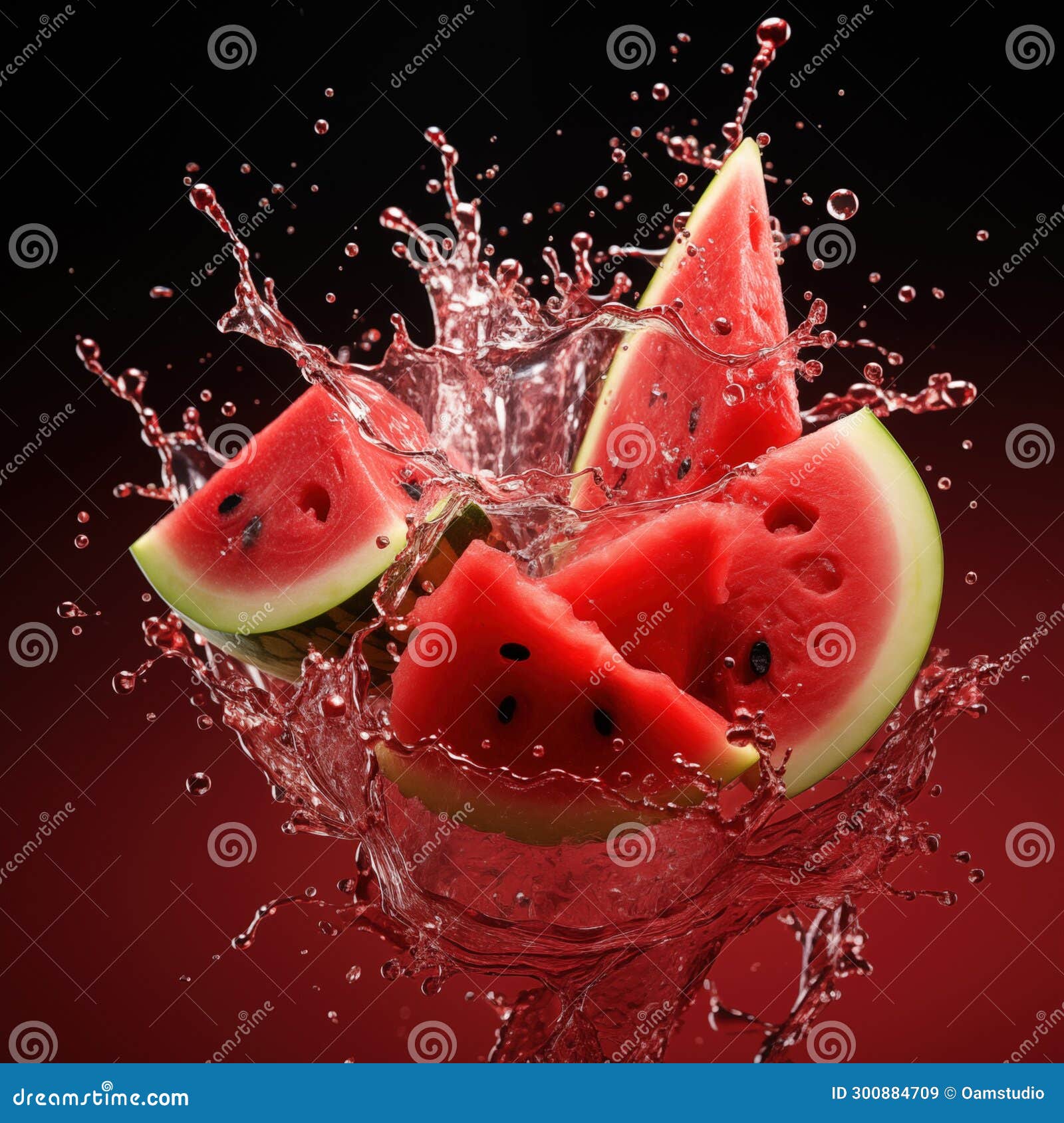 Watermelon Sliced Splashed Studio Photography Stock Illustration ... Watermelon Sliced Splashed Studio Photography Stock Illustration ...