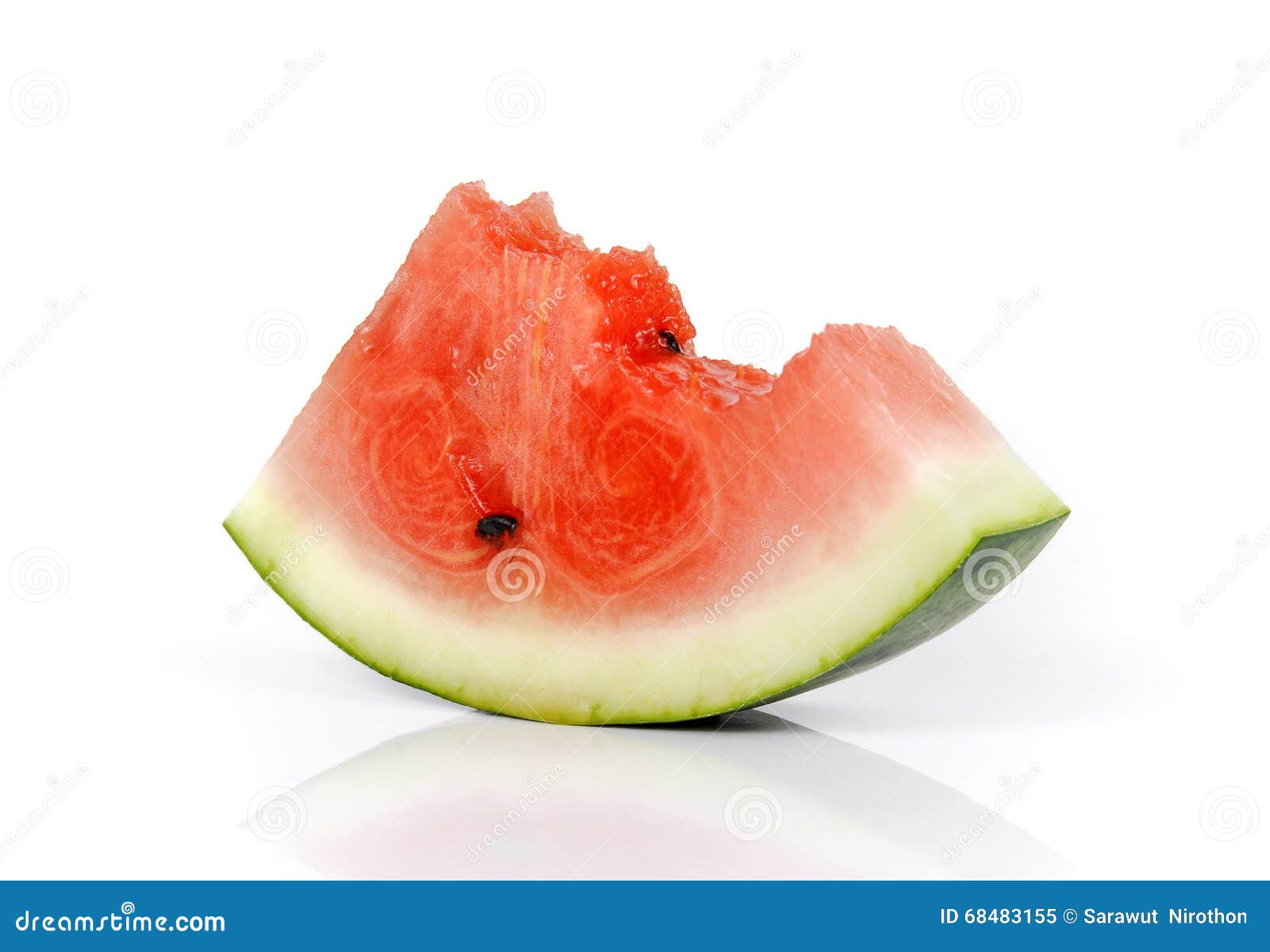 Watermelon Slices with Bite Marks,Fruit for Summer Isolated on W Stock ...