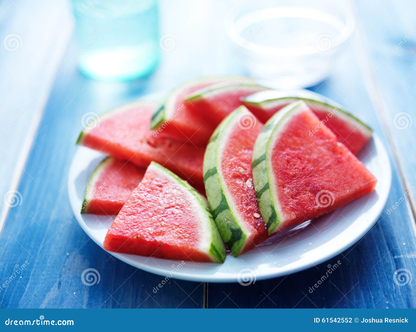 Watermelon slices on plate stock photo. Image of melon - 61542552
