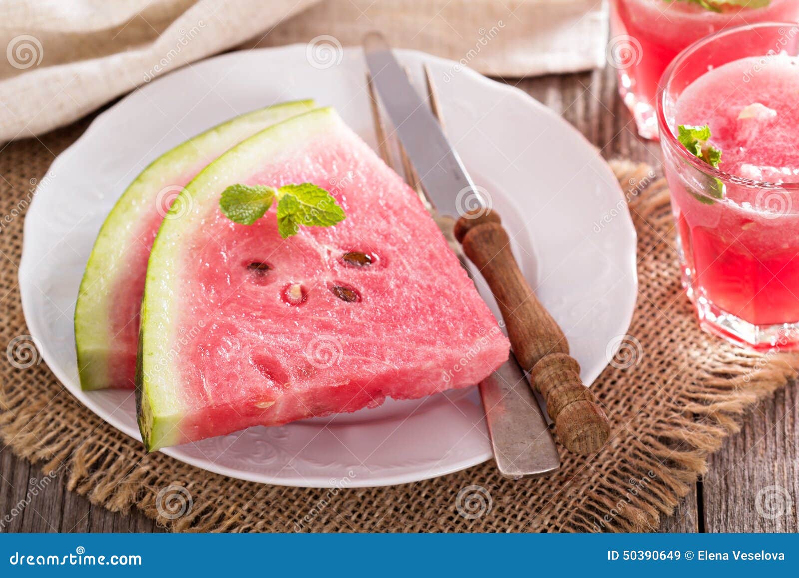 Watermelon Slices on a Plate Stock Image - Image of diet, seeds: 50390649