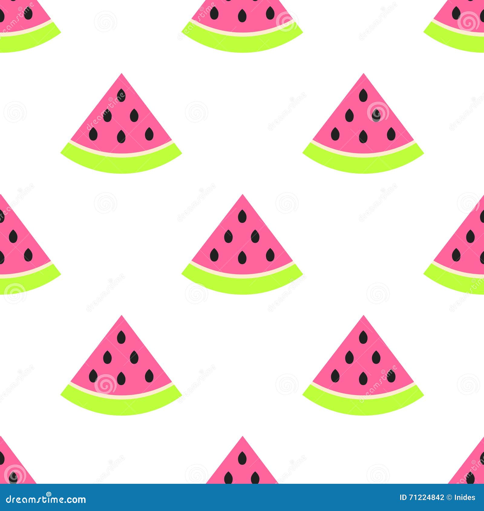 Watermelon Slices Seamless Pink Pattern on White. Stock Vector ...
