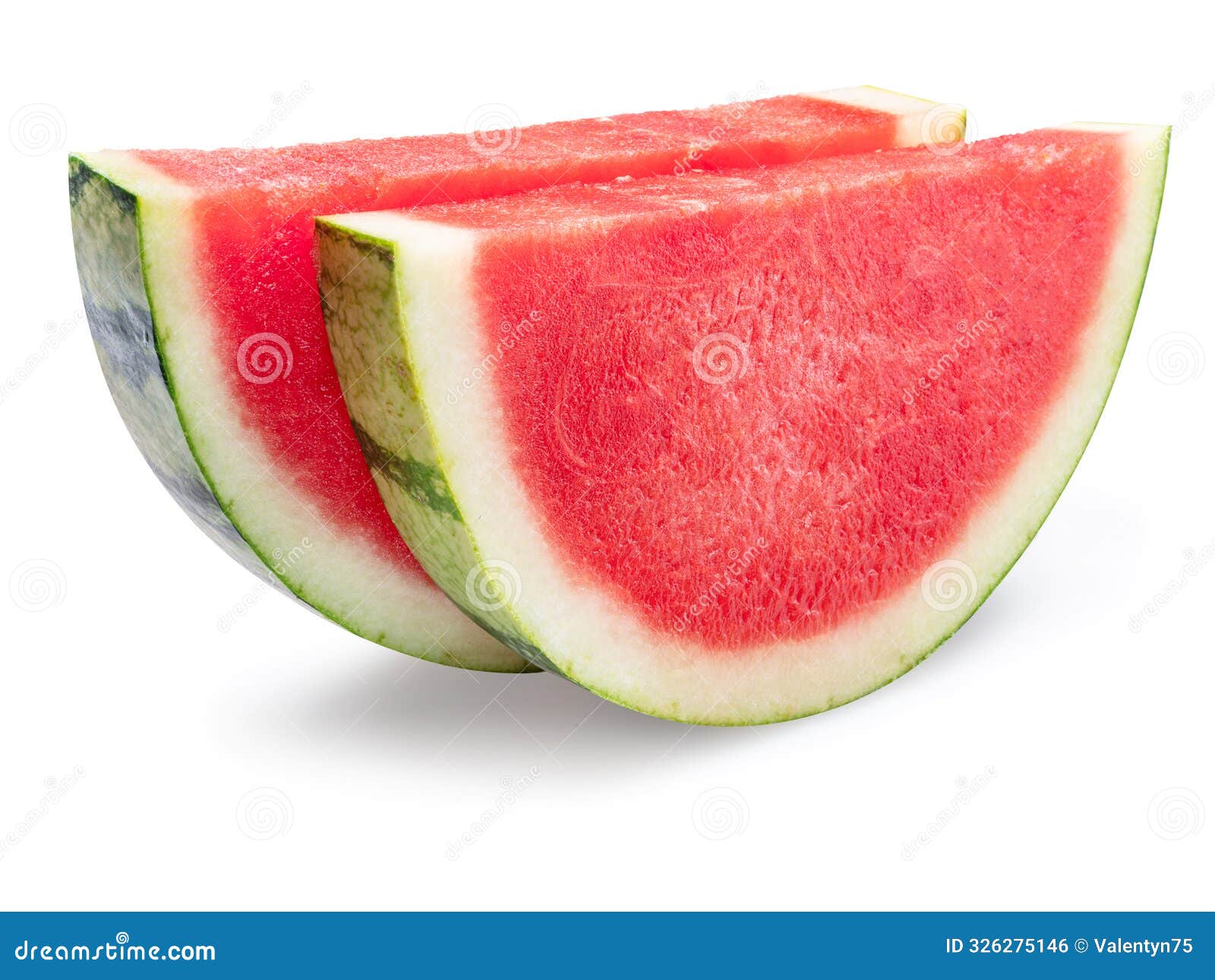 Watermelon Slices without Seeds Isolated on White Background. Clipping ...