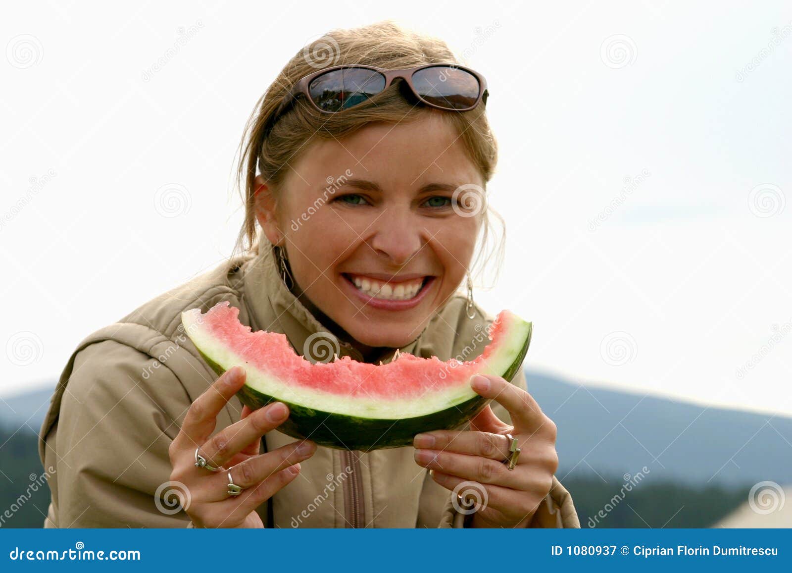Watermelon smile stock image. Image of watermelon, look - 1080937
