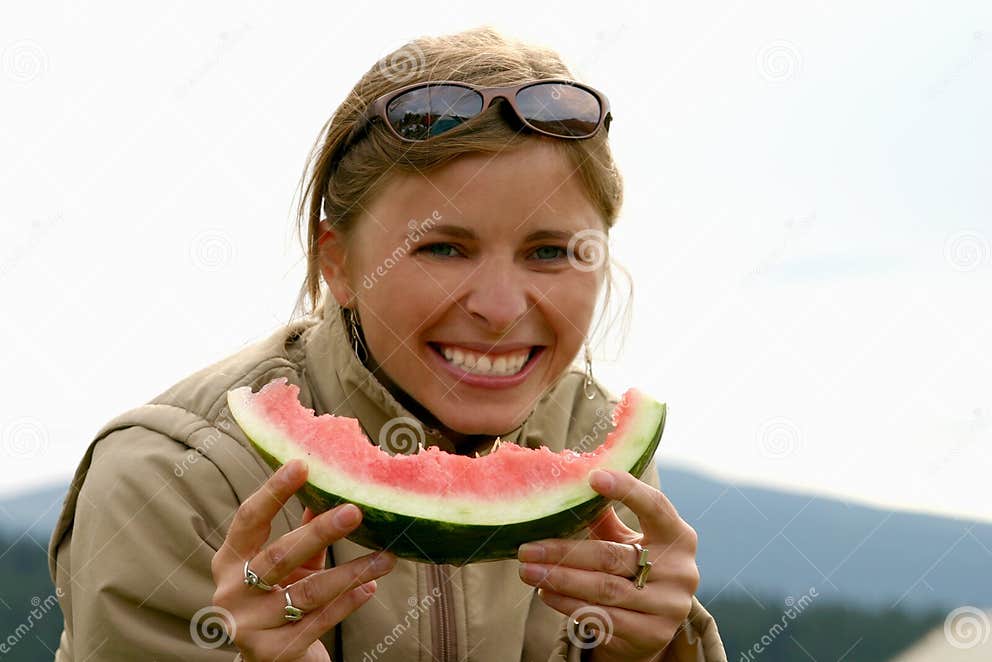 Watermelon smile stock image. Image of watermelon, look - 1080937