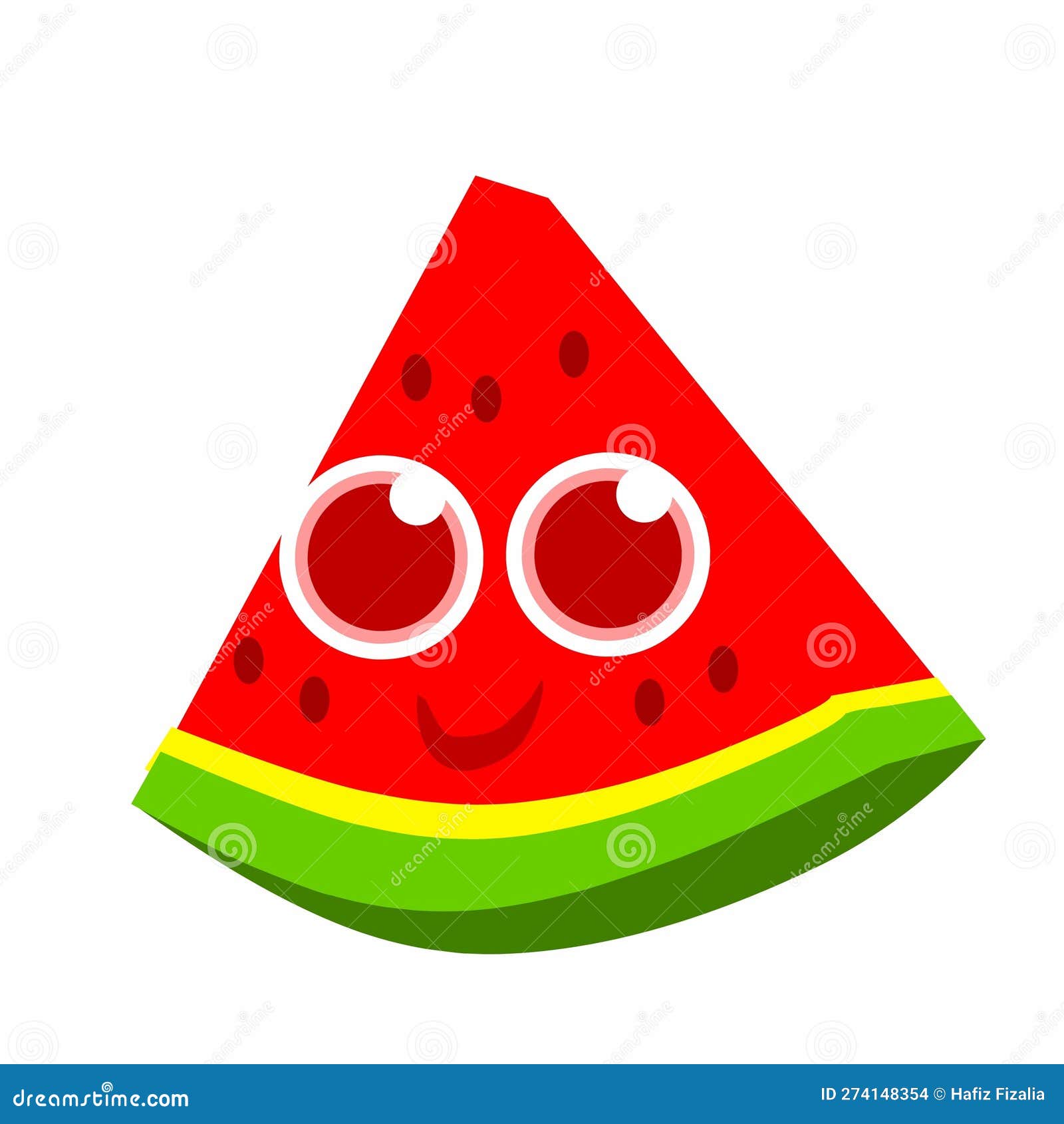 Watermelon Smiling Face Fresh Fruit Cartoon Vector Illustration Stock ...
