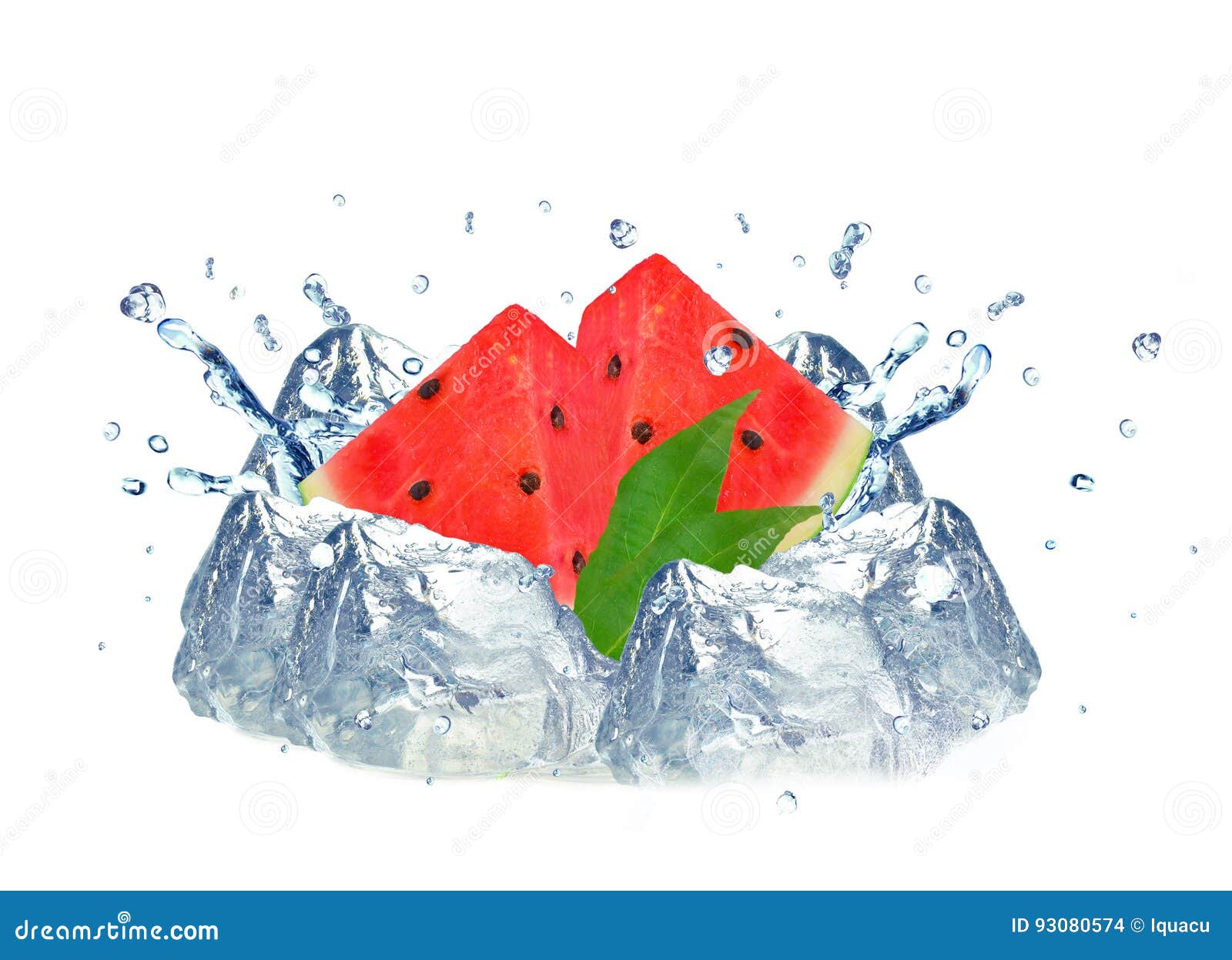 Watermelon splash and ice stock photo. Image of splash - 93080574