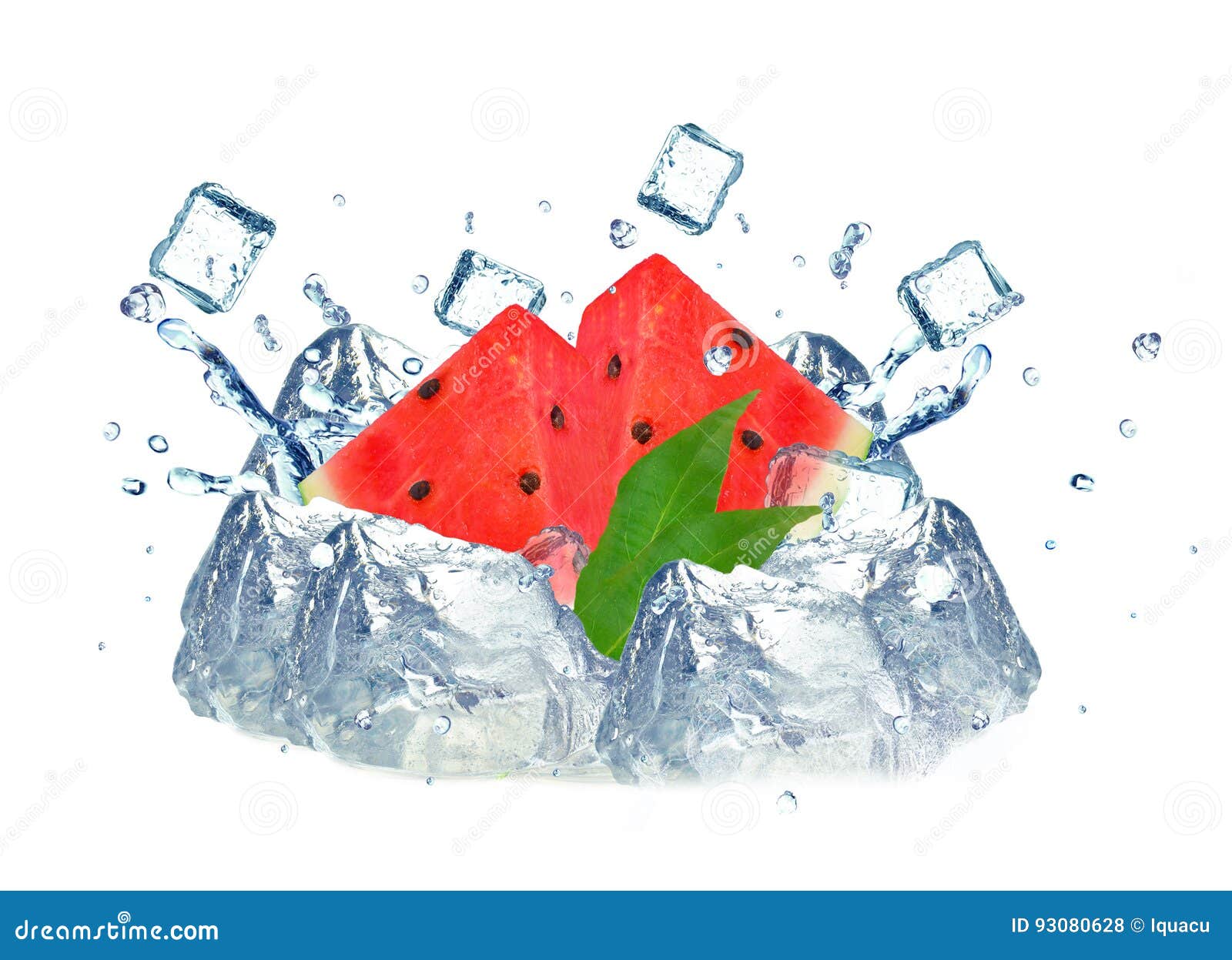 Watermelon splash and ice stock photo. Image of healthy - 93080628