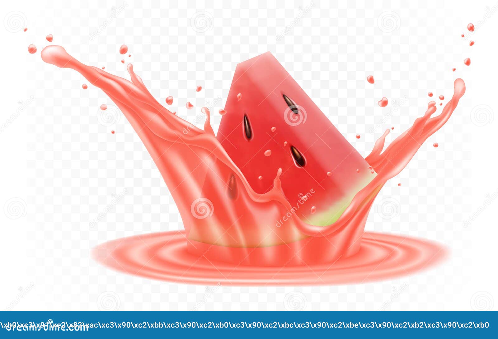 Watermelon in a Splash of Juice. Slice of Watermelon in a Splash of ...