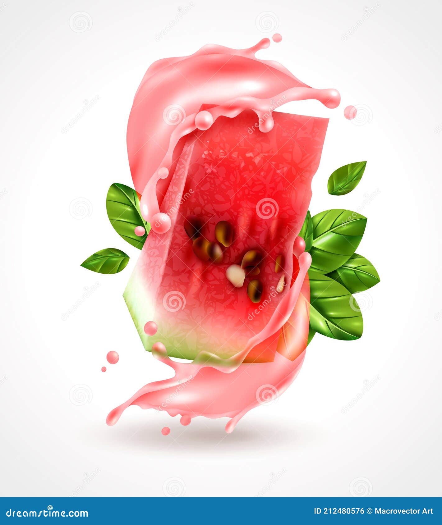 Watermelon Splash Realistic Composition Stock Vector - Illustration of ...