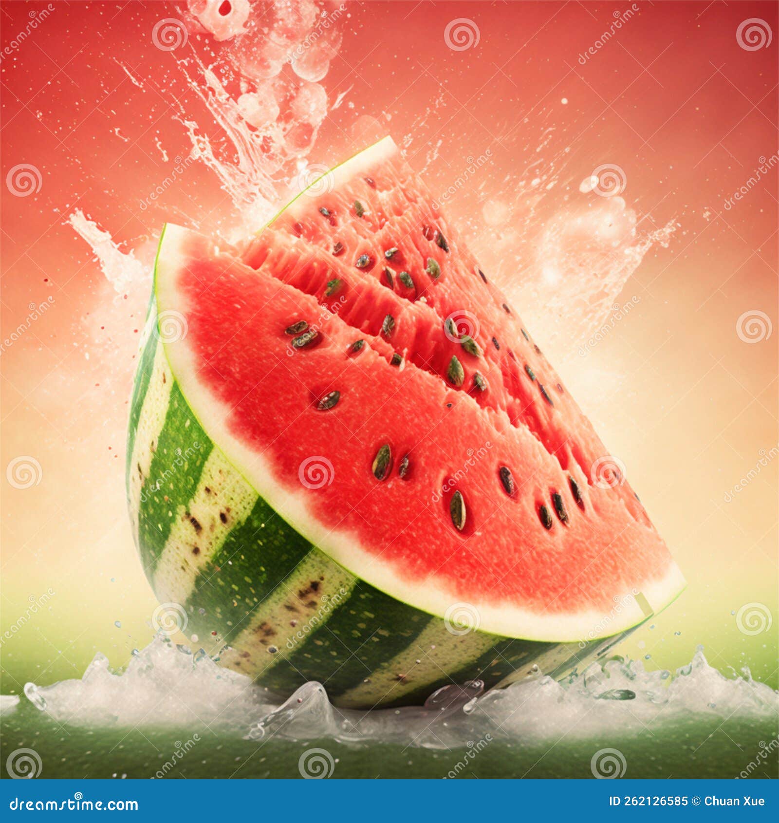 Watermelon with Splash of Water Stock Image - Image of splash ...