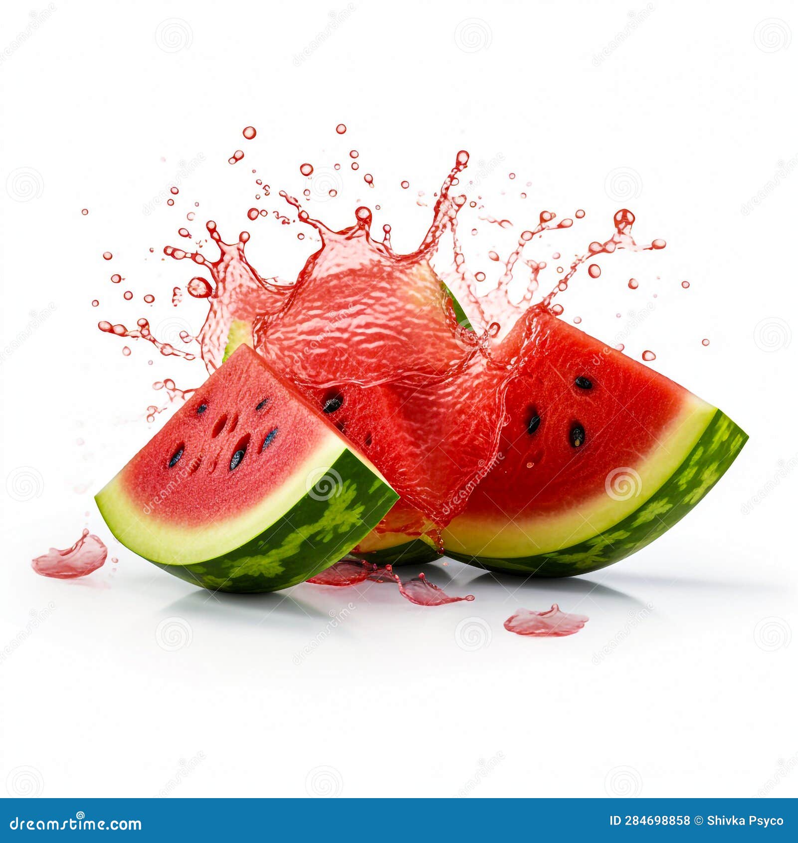 Watermelon Splash in Water on White Background Generative AI Stock ...