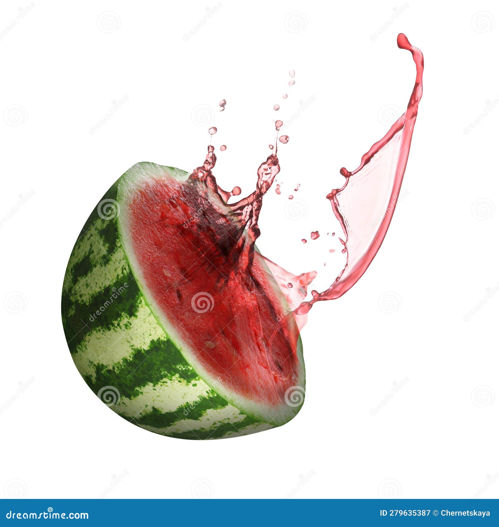 Watermelon with Splashing Juice on White Stock Image - Image of juicy ...