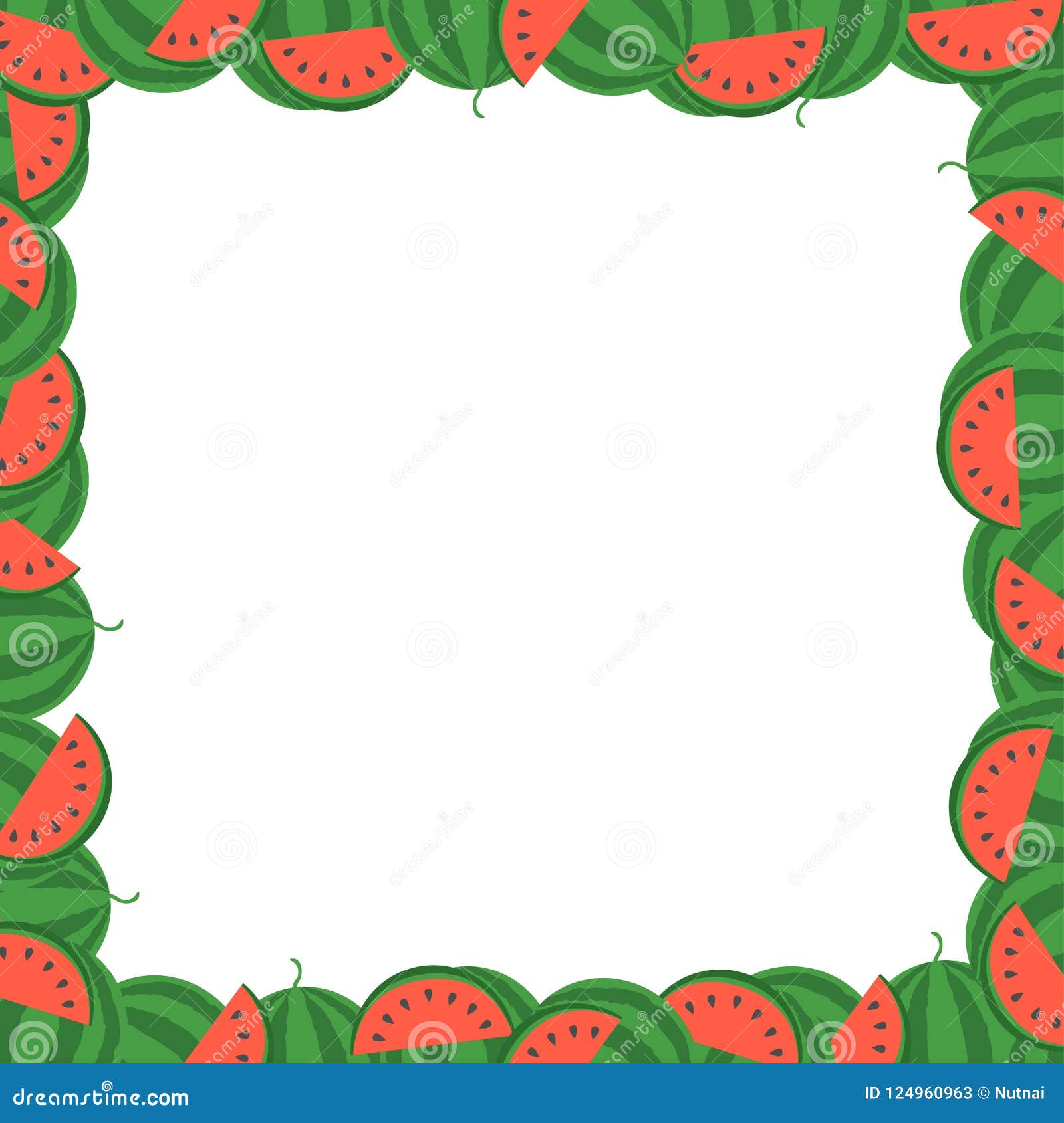 Watermelon Square Frame - Vector Stock Vector - Illustration of pattern ...