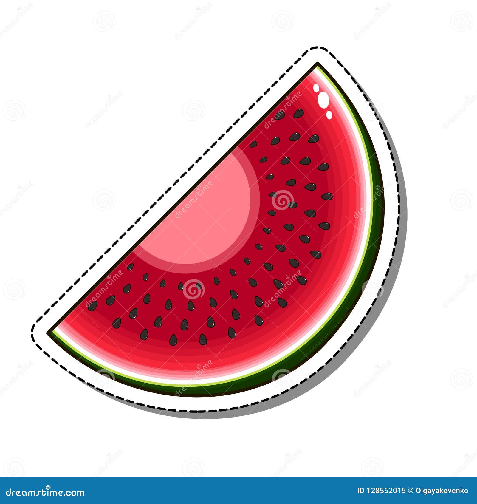 Watermelon Sticker. Watermelon Icon. Fruit Colorful Clip Art. Black And ...