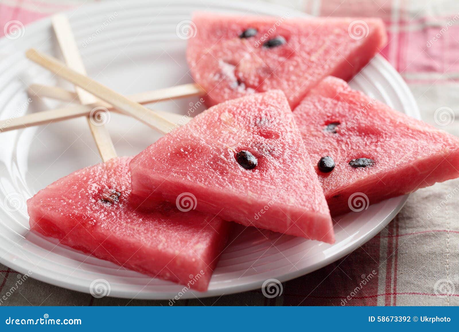 Watermelon on sticks stock photo. Image of sweet, slices - 58673392
