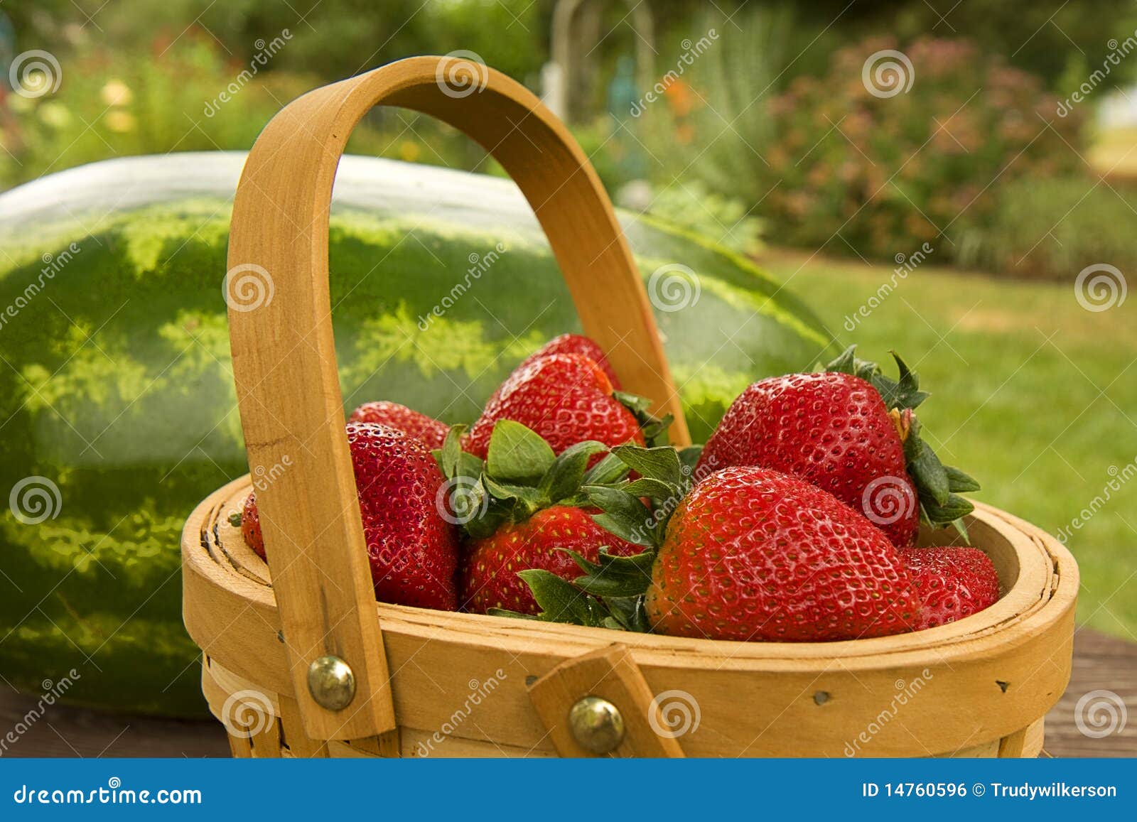 Watermelon and Strawberries Stock Photo - Image of ripe, summer: 14760596