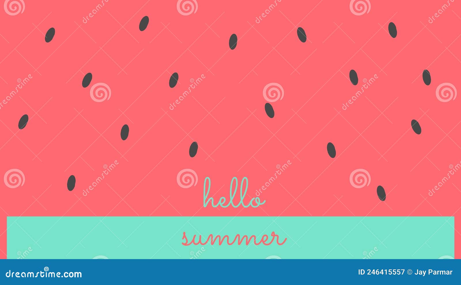 Watermelon Summer Desktop Wallpaper Stock Illustration - Illustration ...