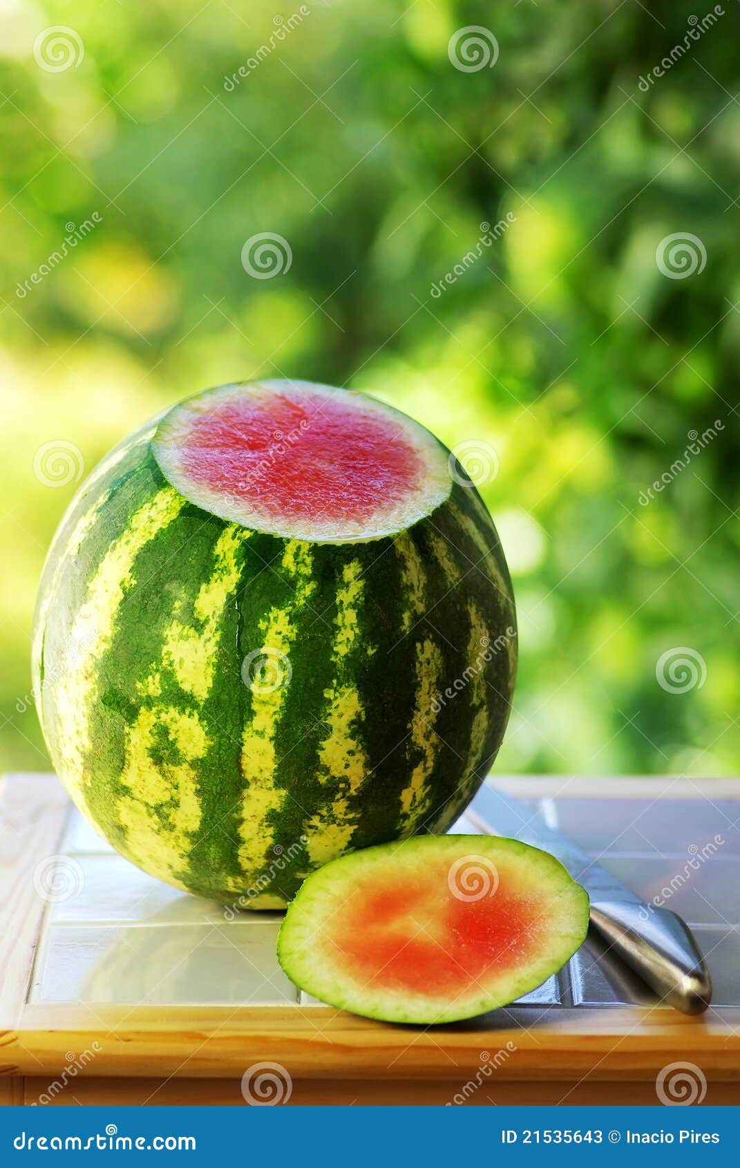 Watermelon on table. stock image. Image of healthy, delicious - 21535643