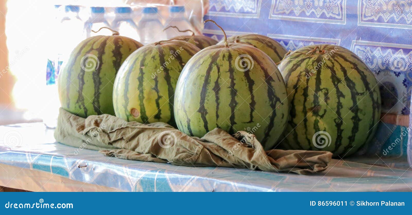 Watermelon on table stock image. Image of diet, field - 86596011